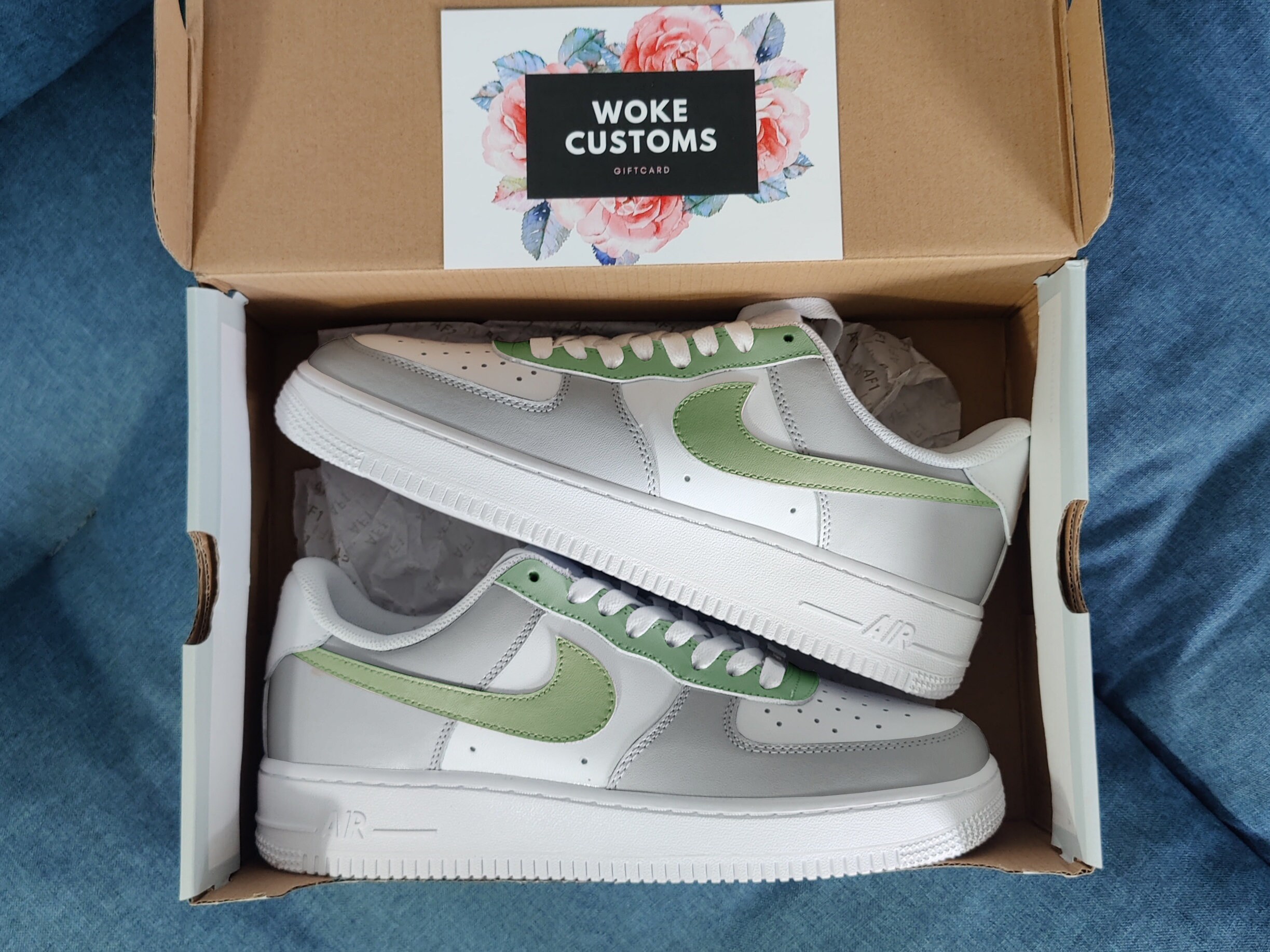 Green AF1 • Couple Goals • Custom Air Force 1 • Minimal Nike AF1 • Air ...