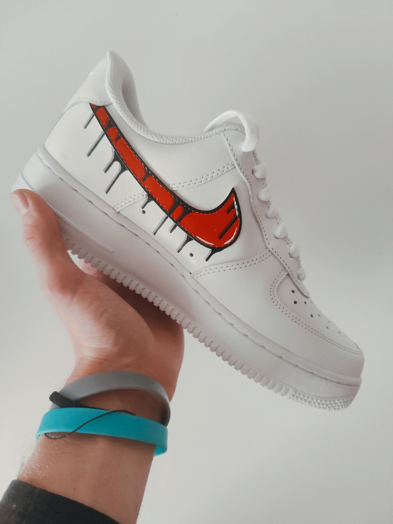 Red Dripping Air Force 1s Both Outsides • Nike AF1 Customs • Custom ...