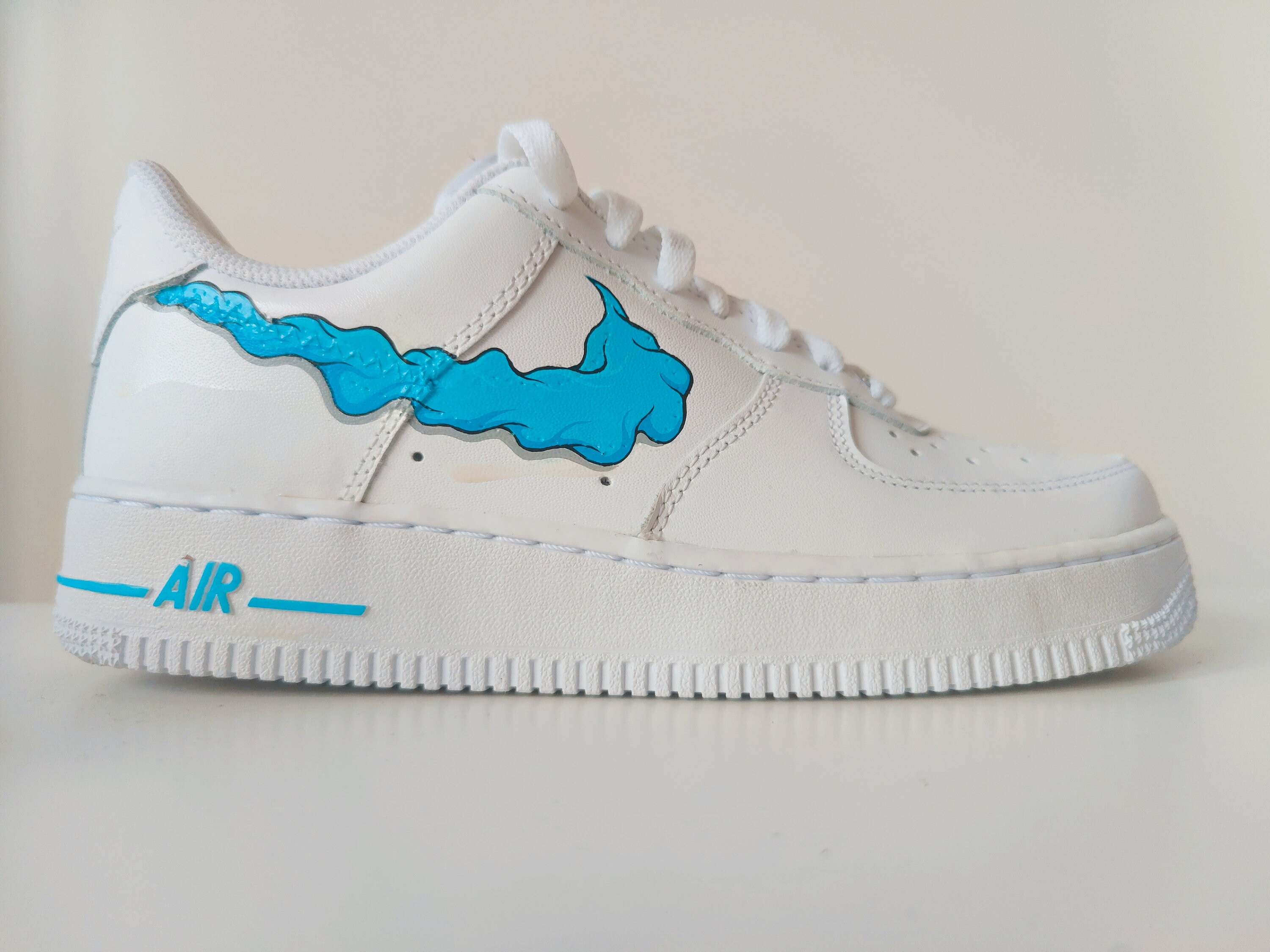 Blue Cloud Air Force 1s Both Outsides • Nike AF1 Customs • Custom Gift ...