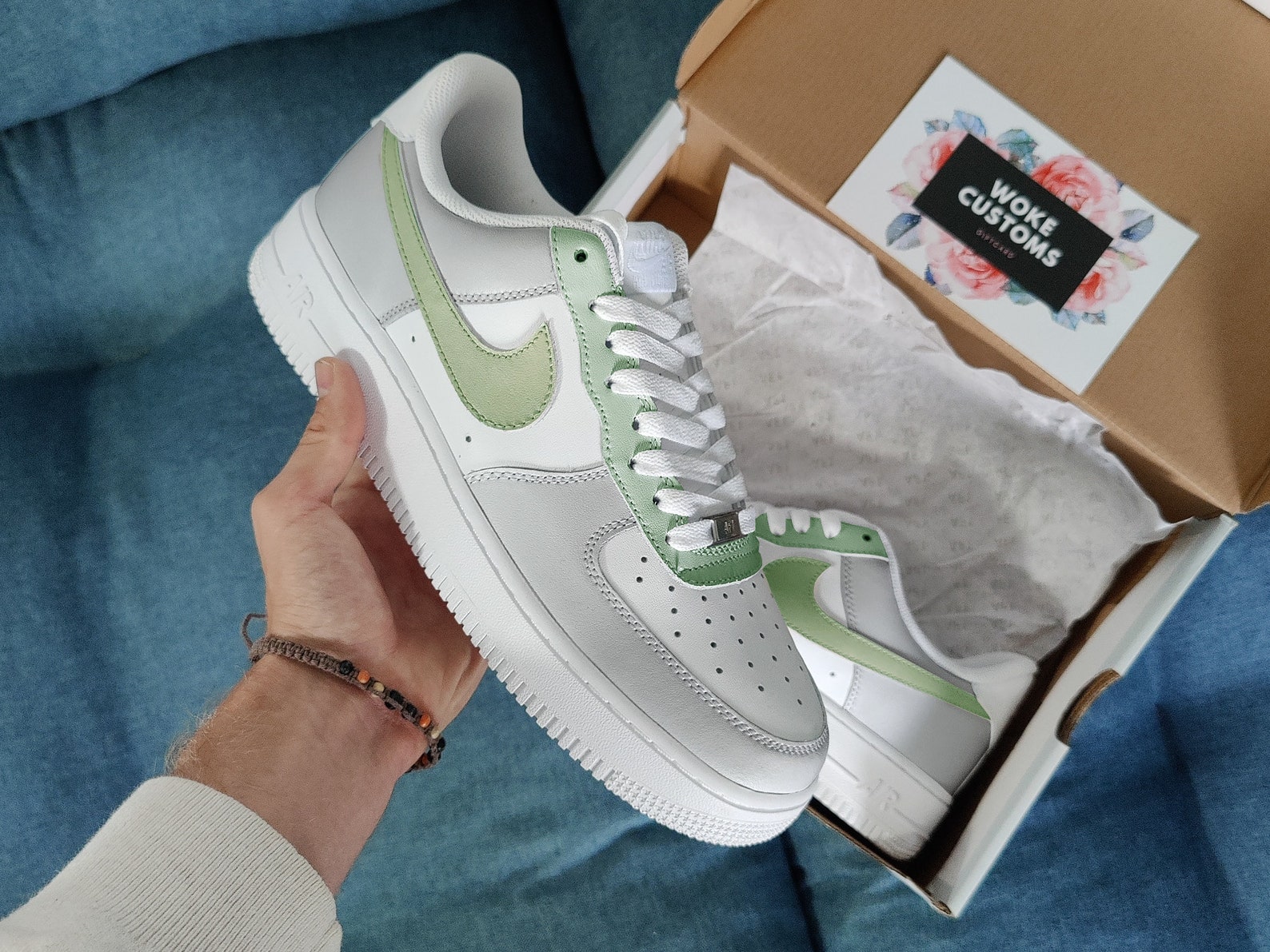 Green AF1 • Couple Goals • Custom Air Force 1 • Minimal Nike AF1 • Air ...