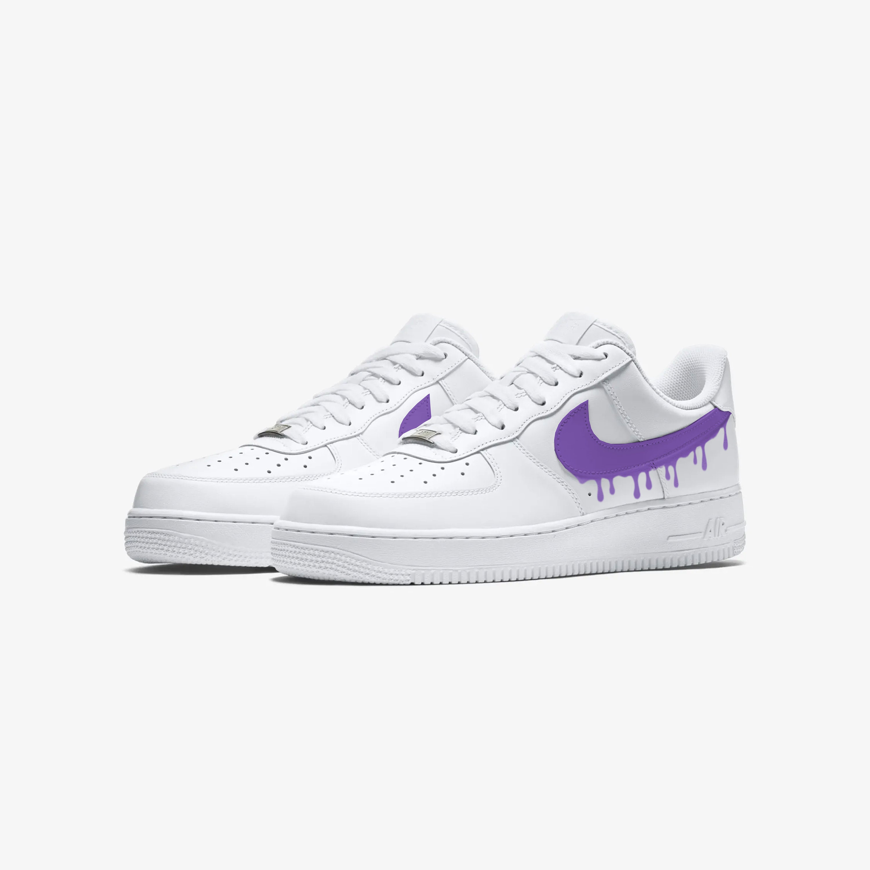 Purple Dripping Air Force 1s Customs Both Sides • Purple Custom Shoes ...