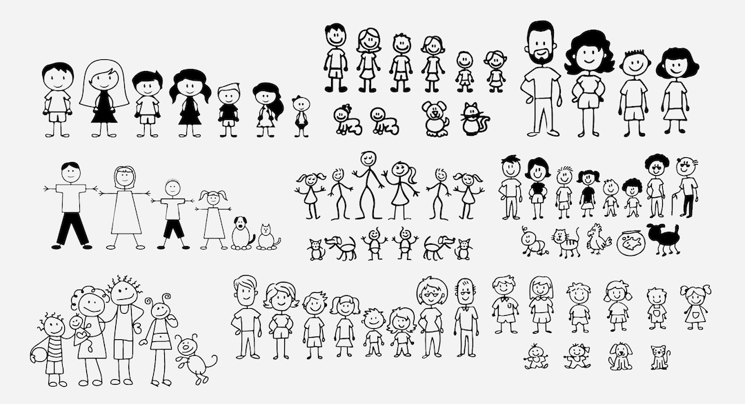 Stick Family Svg Bundle, Stick Family Cut Files, Stick Family Clipart ...