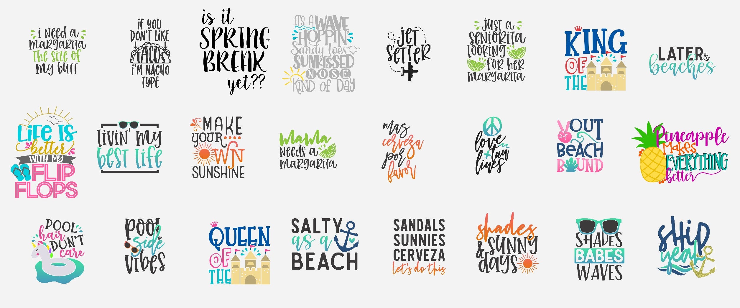 Spring Break Bundle Svg, Spring Break Svg, Spring Break Svg, Spring ...