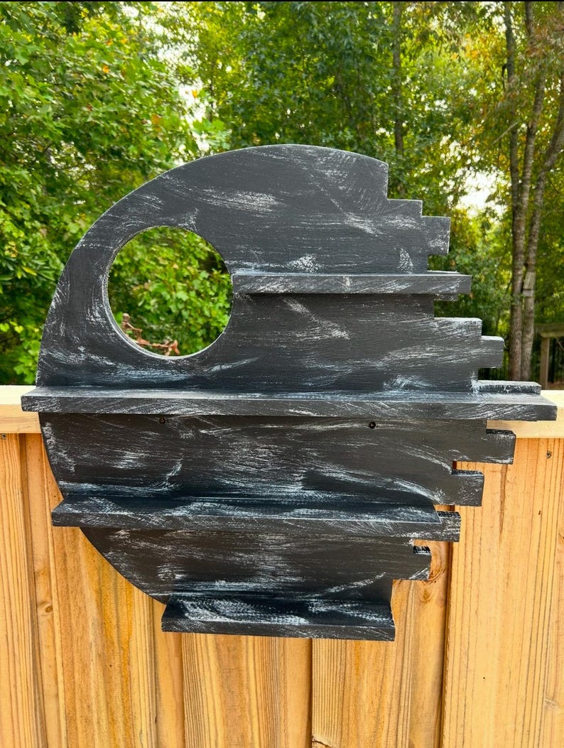 Custom Death Star Wall Display Shelf Backlit With Remote Controlled LED ...
