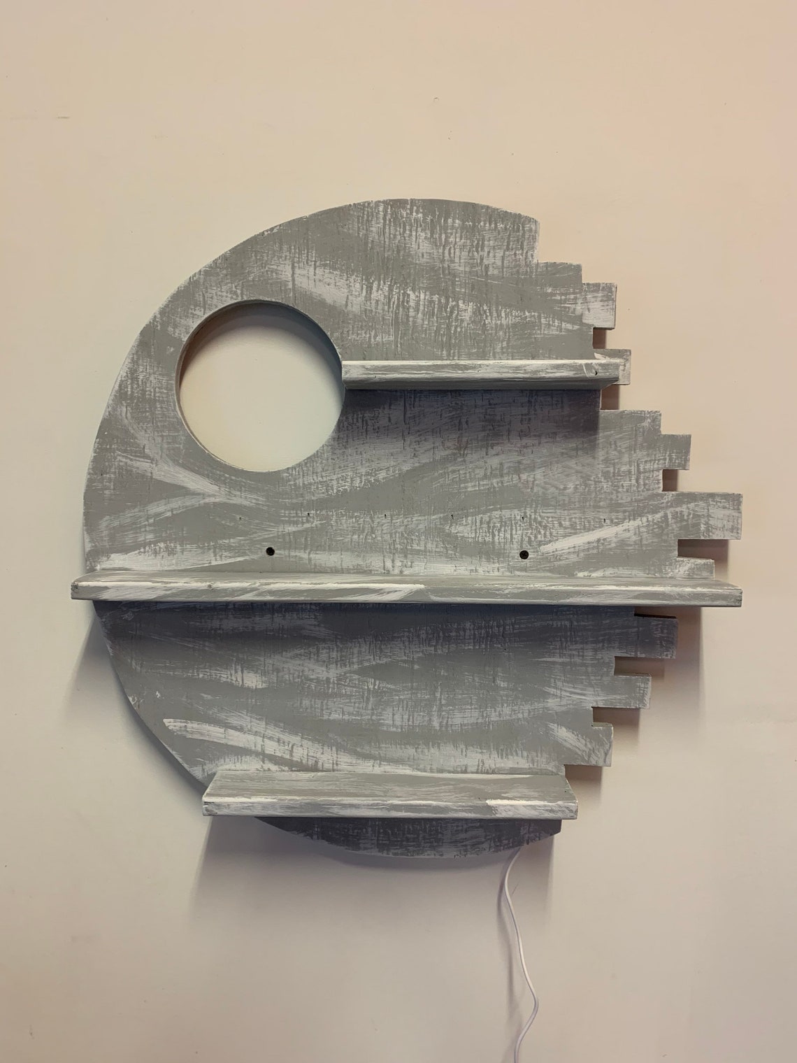 Custom Death Star Wall Display Shelf Backlit With Remote Controlled LED ...