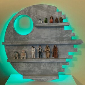 Custom Death Star Wall Display Shelf Backlit With Remote Controlled LED ...