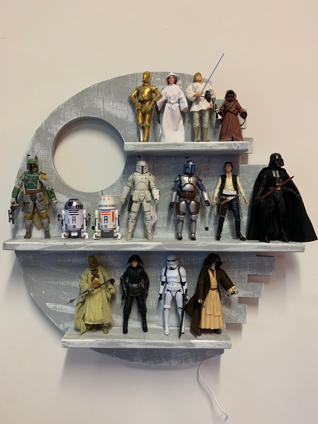 Custom Death Star Wall Display Shelf Backlit With Remote Controlled LED ...