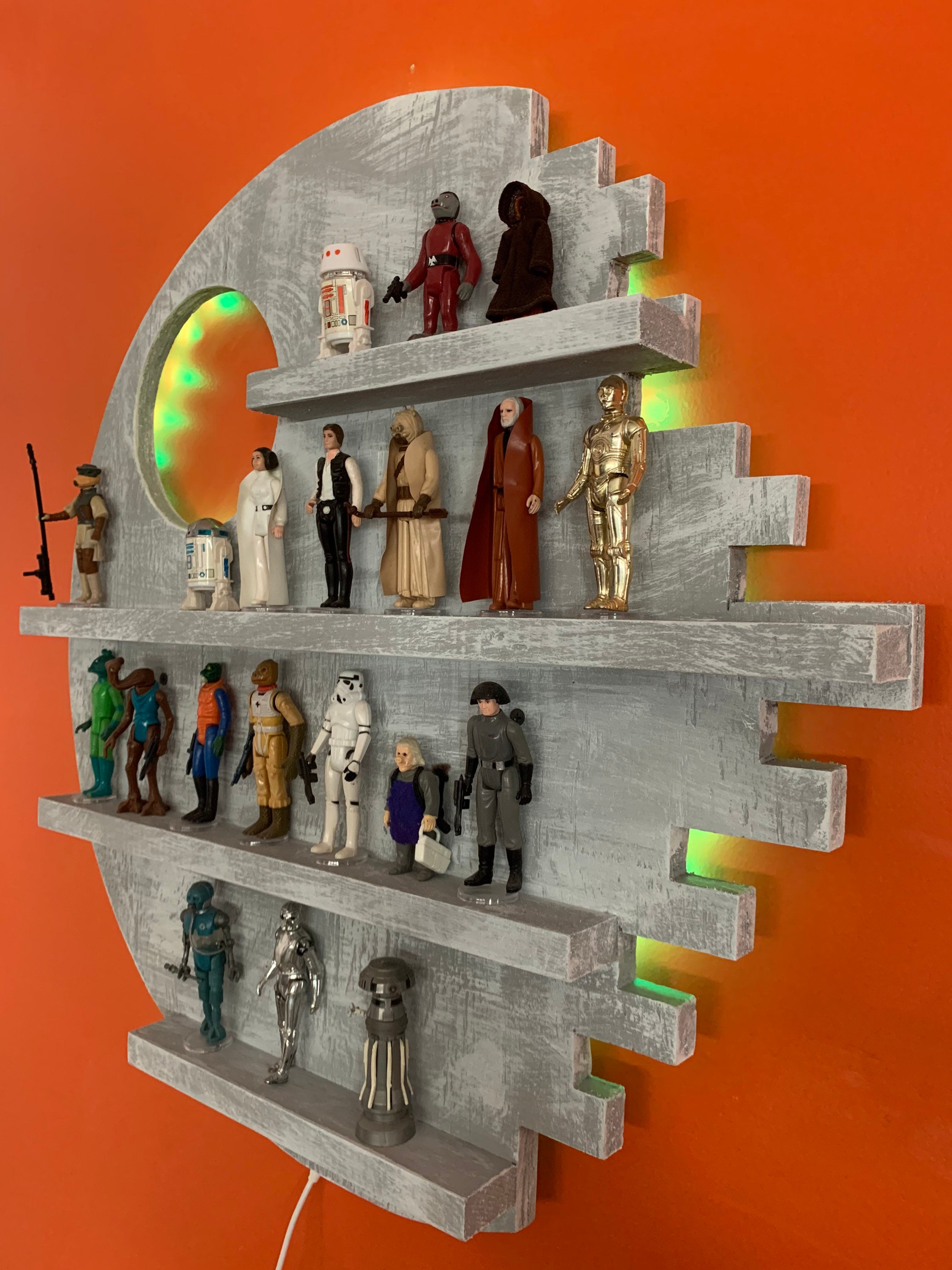 Custom Death Star Wall Display Shelf Backlit With Remote Controlled LED ...