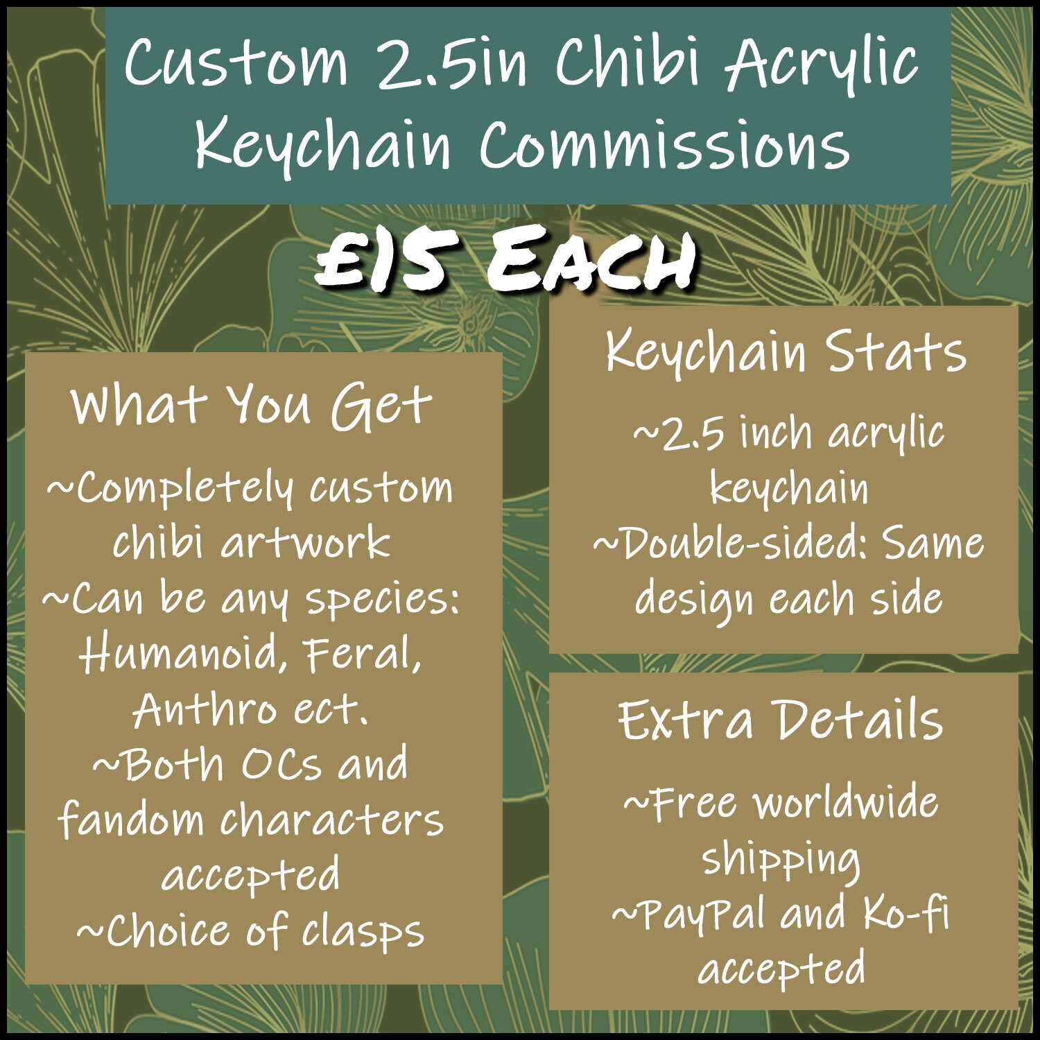 Custom Chibi 2.5 Clear Acrylic Keychains - Etsy