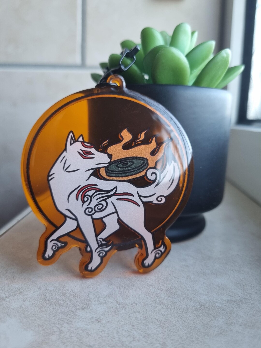 Okami Amaterasu Transparent Acrylic Keychain - Etsy