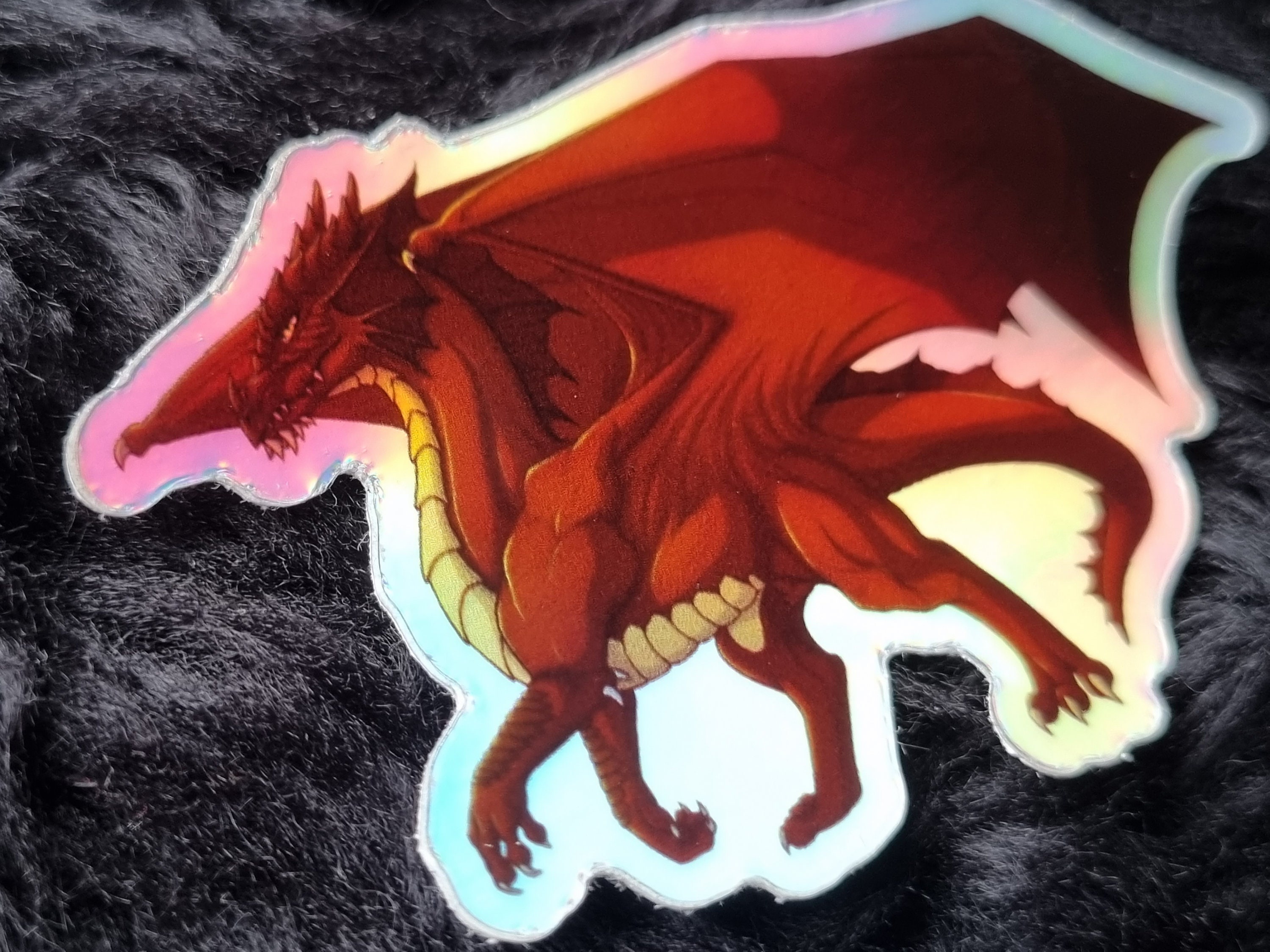 Red Dragon 'cerulean' Holographic Sticker - Etsy