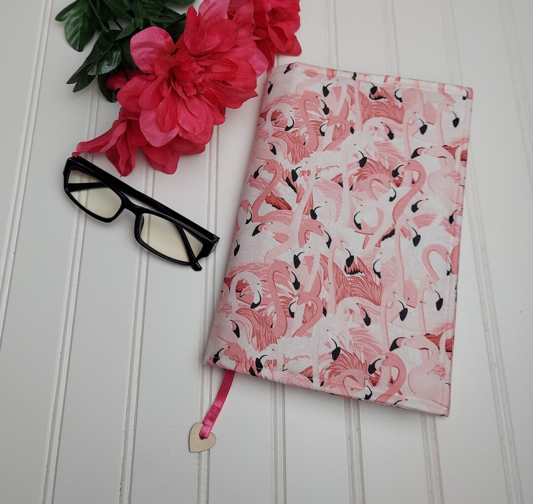 Flamingo Book Cover, Fabric Book Cover, Book Sleeve, Book Covers, Book ...