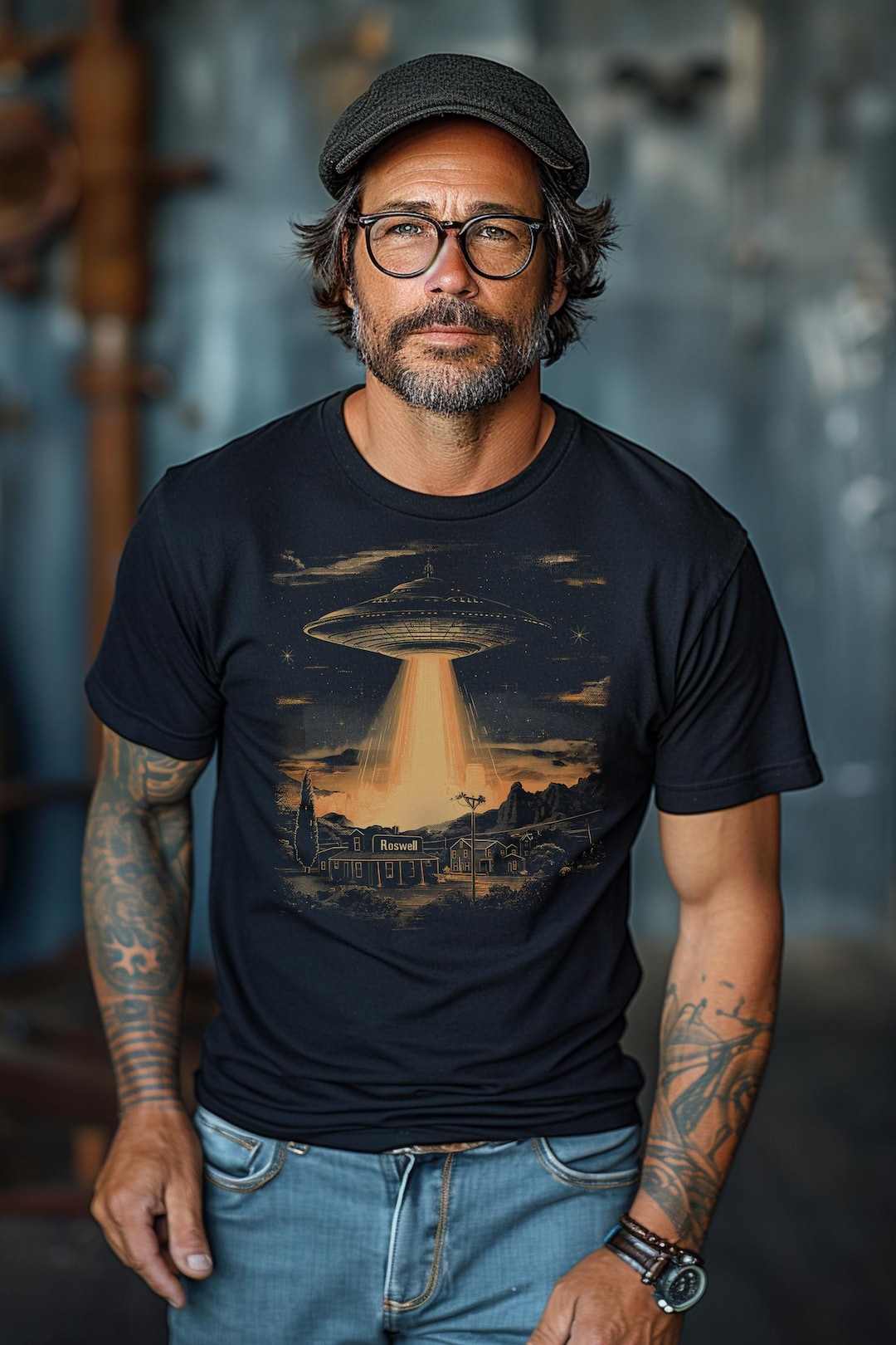 Roswell New Mexico UFO T-shirt – Retro Alien Abduction, Vintage Roswell ...