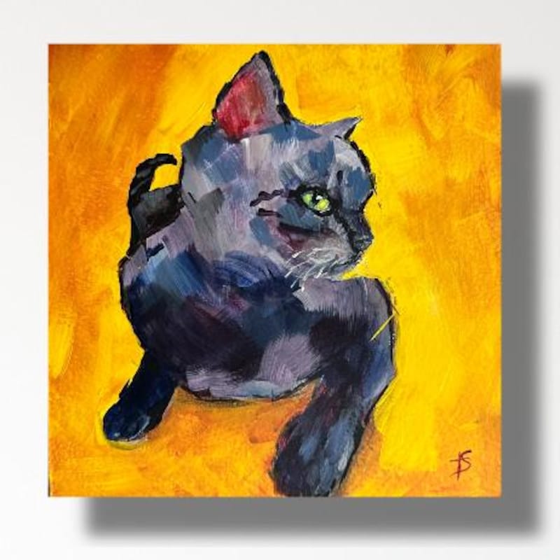Funky Cat Art - Etsy