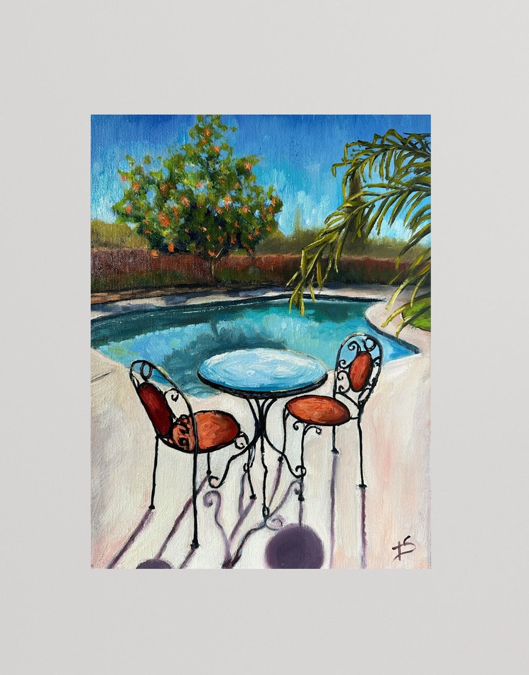Summer Poolside Wall Art From Originals by T Sutton Art - Etsy