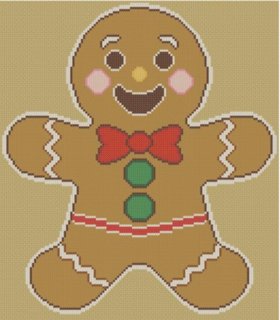 Gingerbread Man Cross Stitch Pattern - Etsy