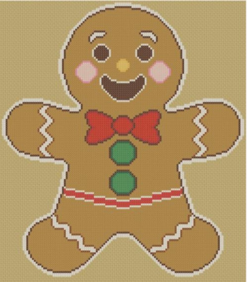 Gingerbread Man Cross Stitch Pattern - Etsy