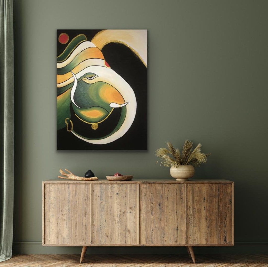 Lord Ganesha, Abstract Art, Modern Art, Wall Art, Acrylic Painting ...