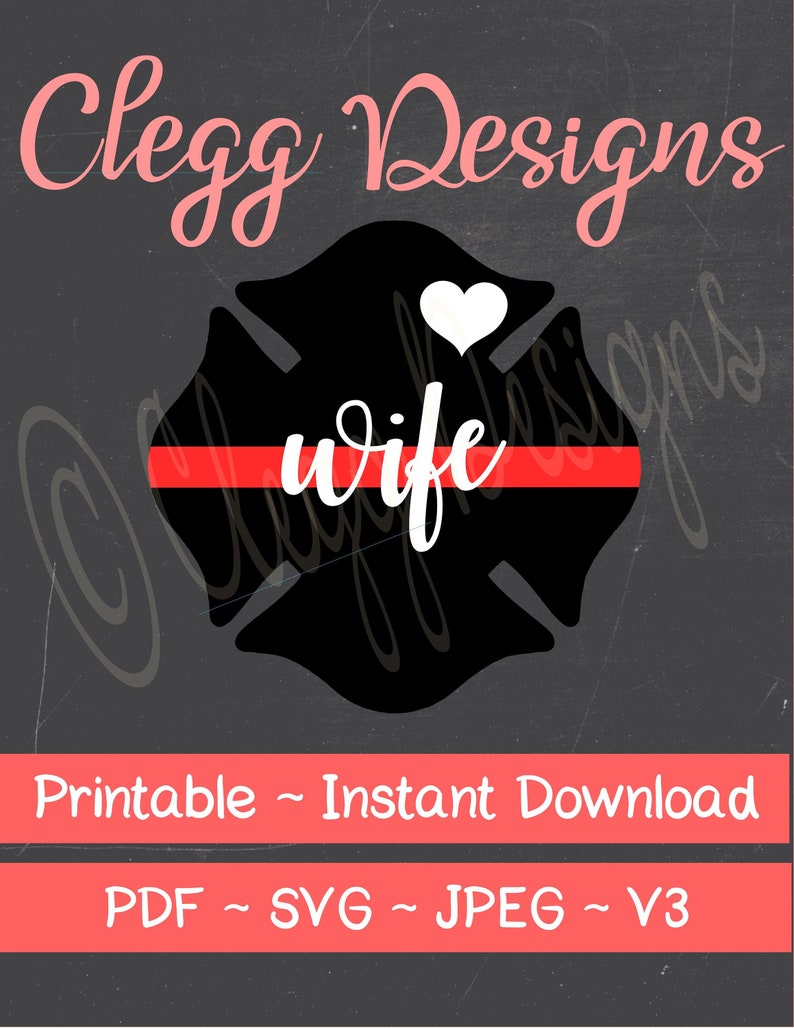 Firefighter Wife Svg Cutting File Maltese Cross Svg Cut File Etsy