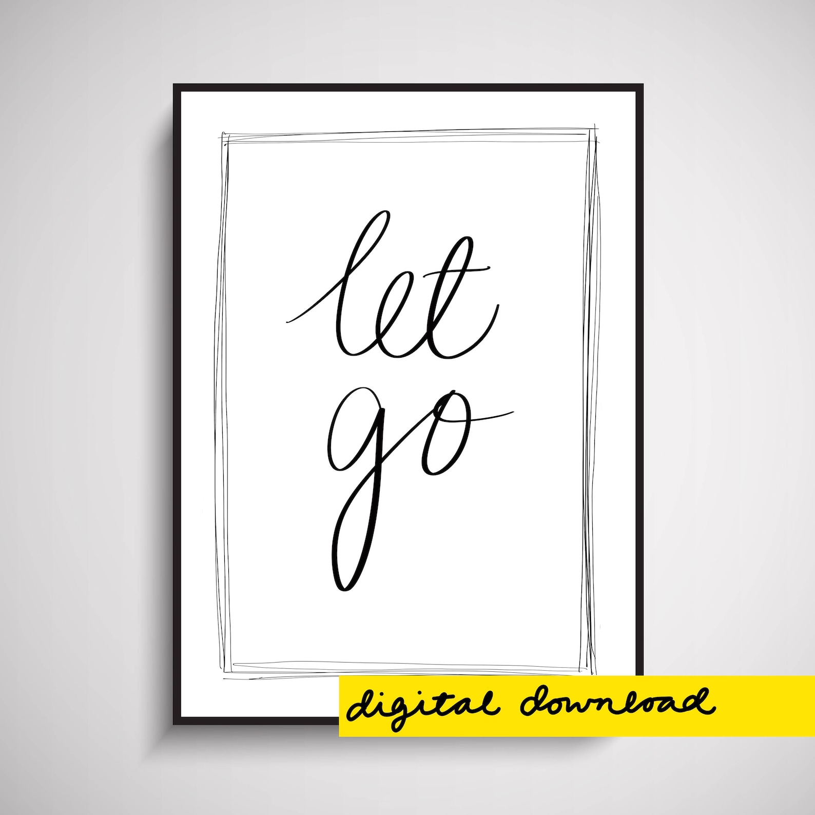 Let Go Wall Art Print Digital Download | Home Decor, Illustration ...
