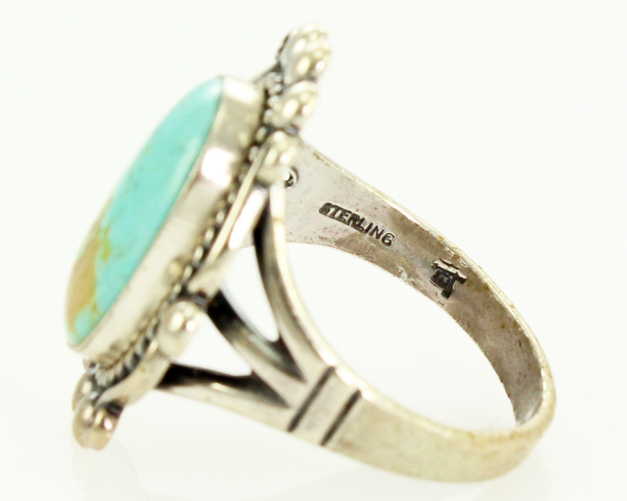 Bell Trading Gem Turquoise Sterling Silver Ladies Ring Size 9 - New Old ...