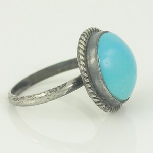 Vintage Turquoise Sterling Silver Ring, Vintage Southwestern Handmade ...