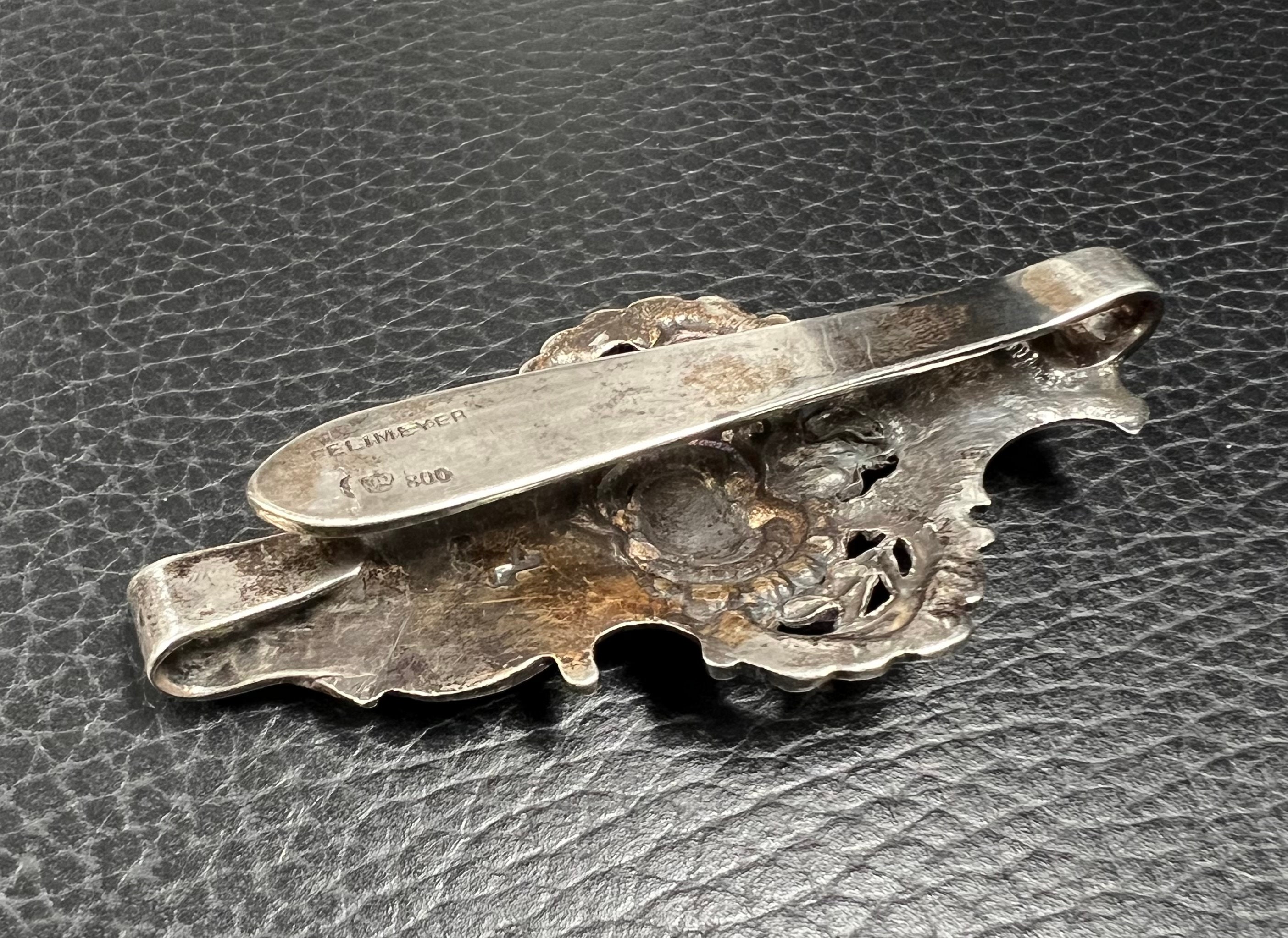 Antique Chatelaine Holder of 800 Silver, Elimeyer 800 Silver Ornate ...
