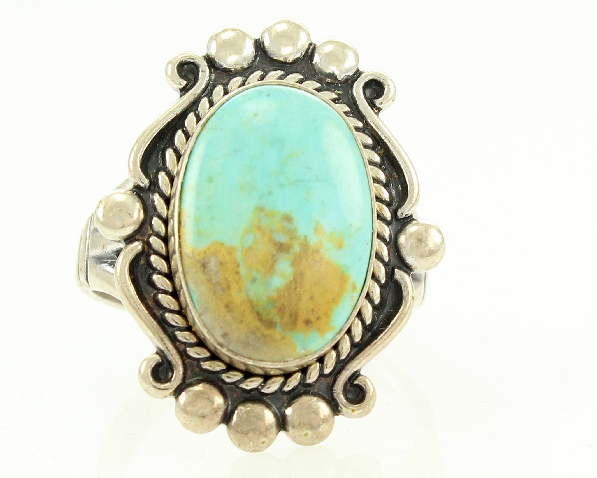 Bell Trading Gem Turquoise Sterling Silver Ladies Ring Size 9 - New Old ...