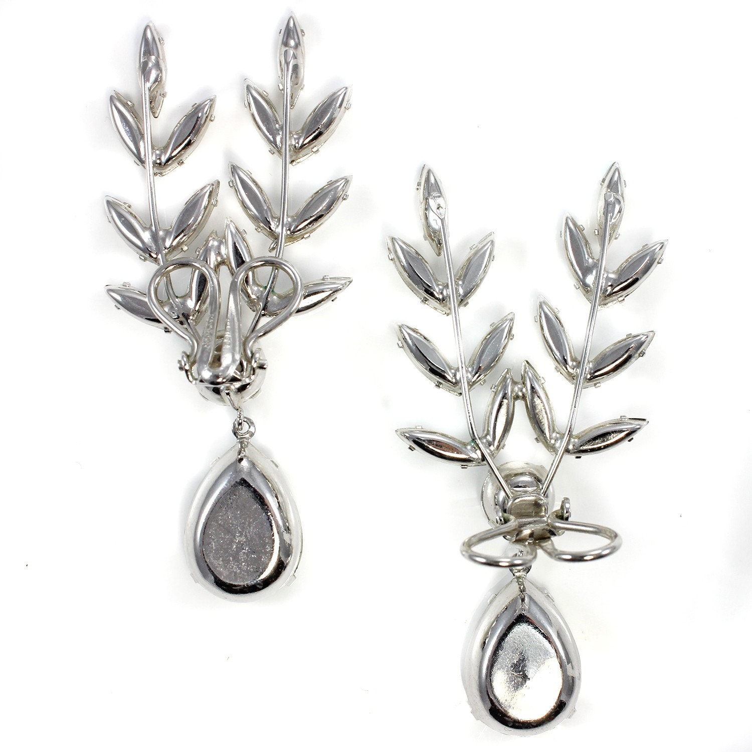 Vintage Signed Napier Dramatic Crystal Statement Ear Climber Earrings ...