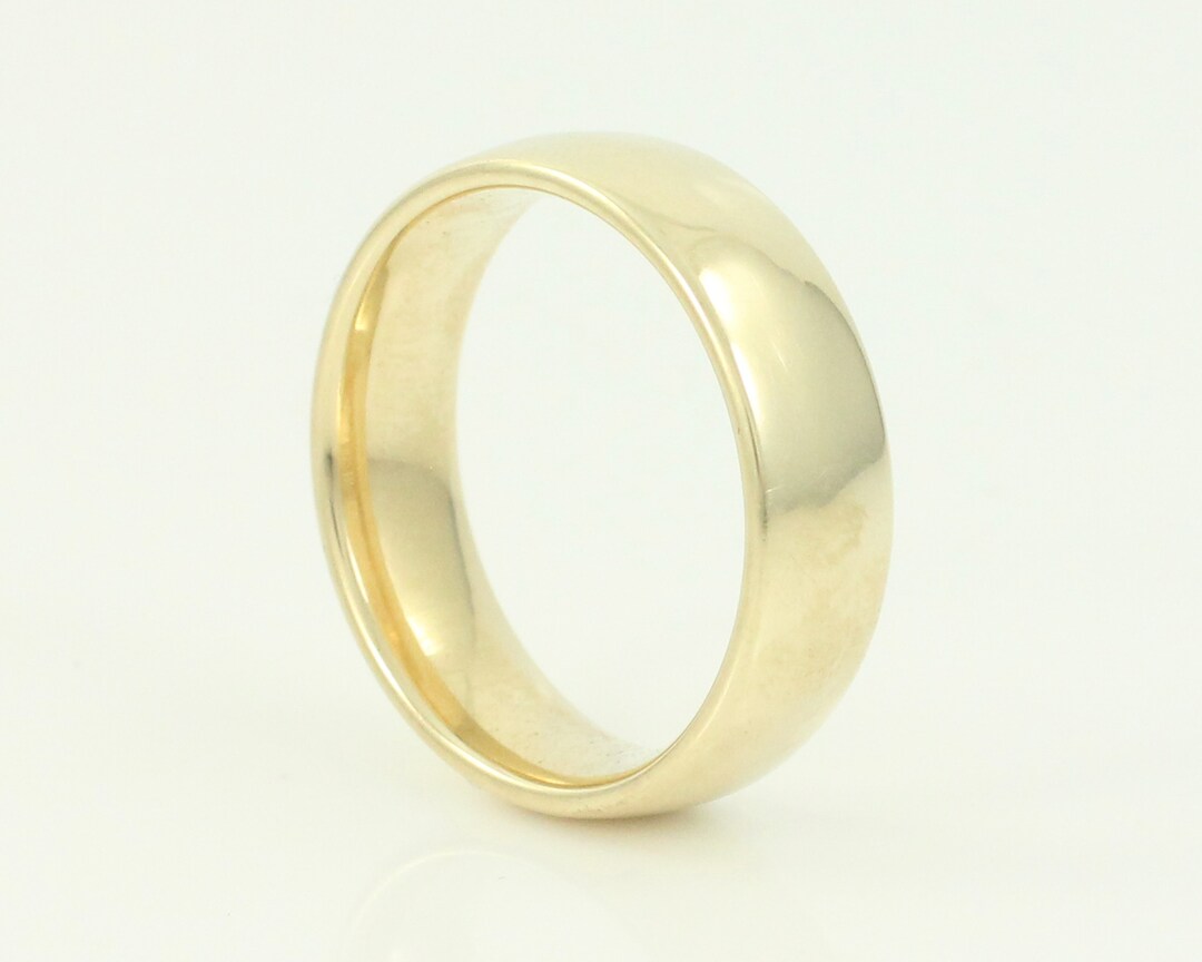 Vintage 14K Domed Wedding Band, Vintage 14K Ring 5.5mm Wide, 14K Gold ...
