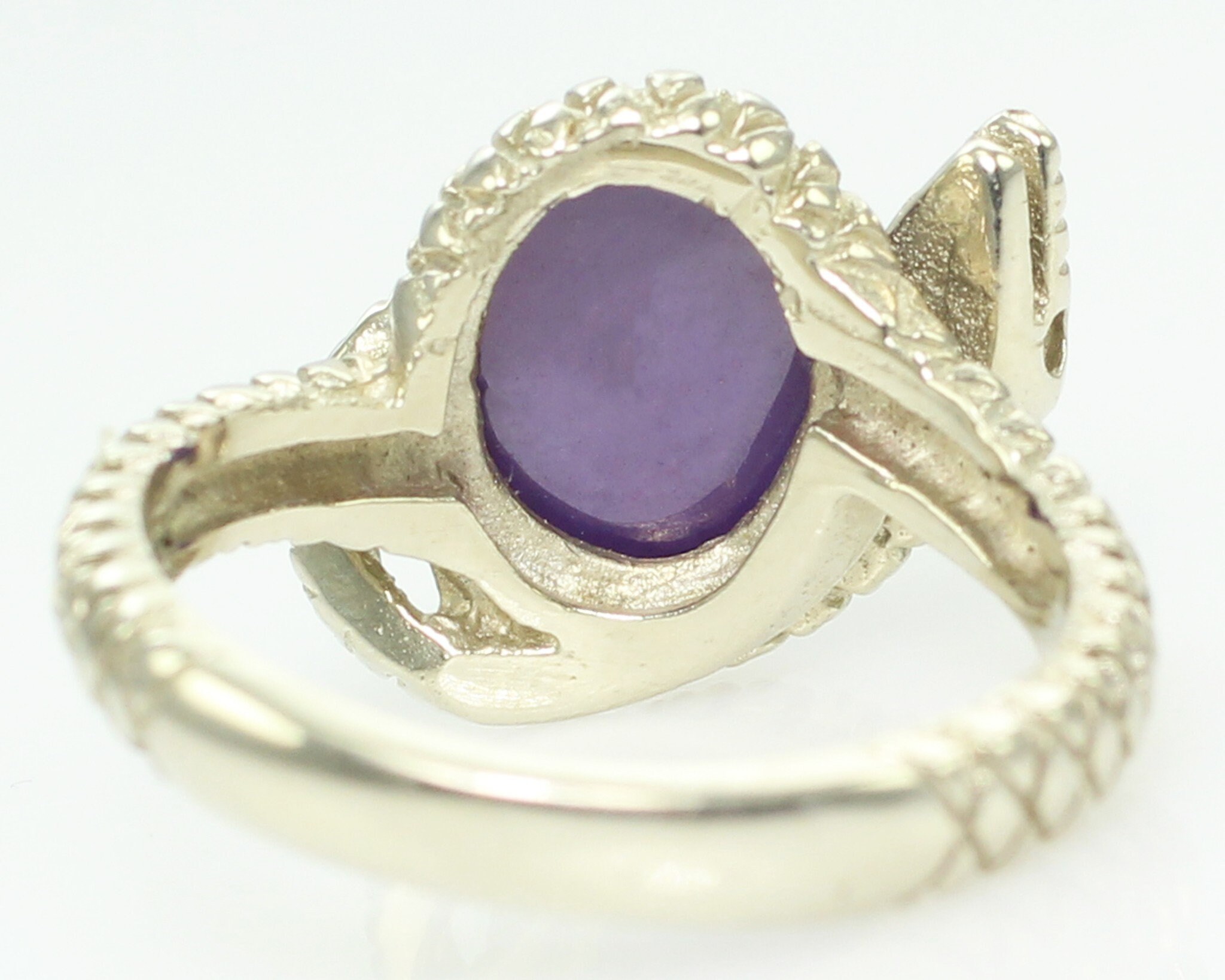 Vintage Snake Ring 14k White Gold Linde Star Ruby - Lab Created Star ...