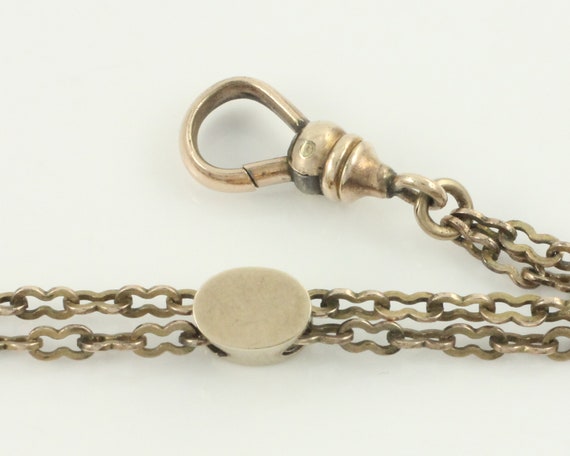 Antique Watch Chain, Victorian Red Glass Gold Filled … - Gem