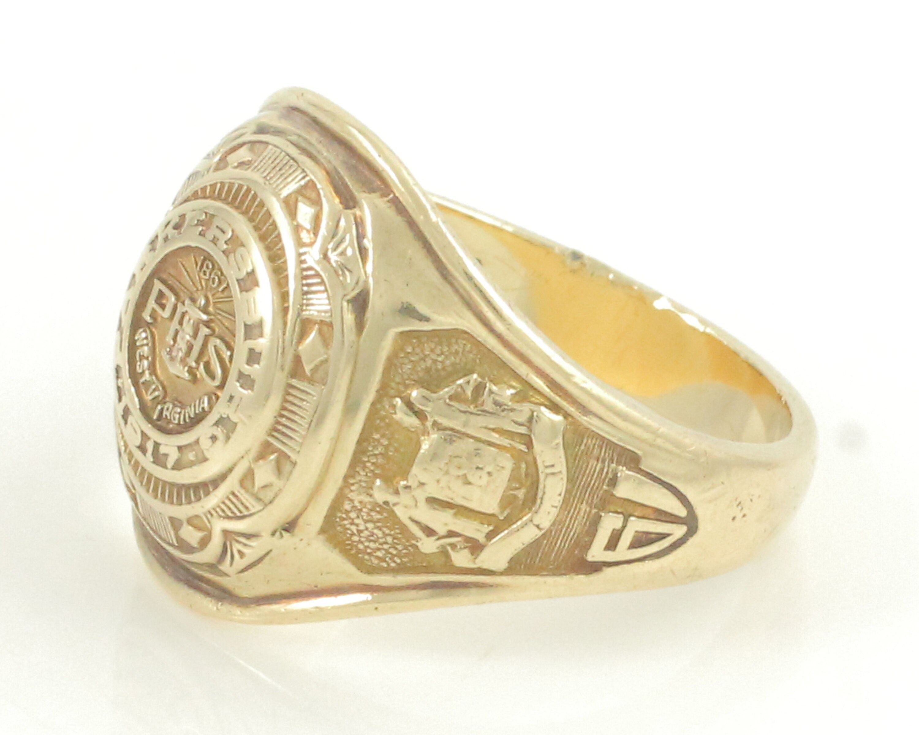 Gold Class Ring 1961 Parkersburg High School 10k Yellow Gold Balfour Ring Phs Wv 1961 Size 6