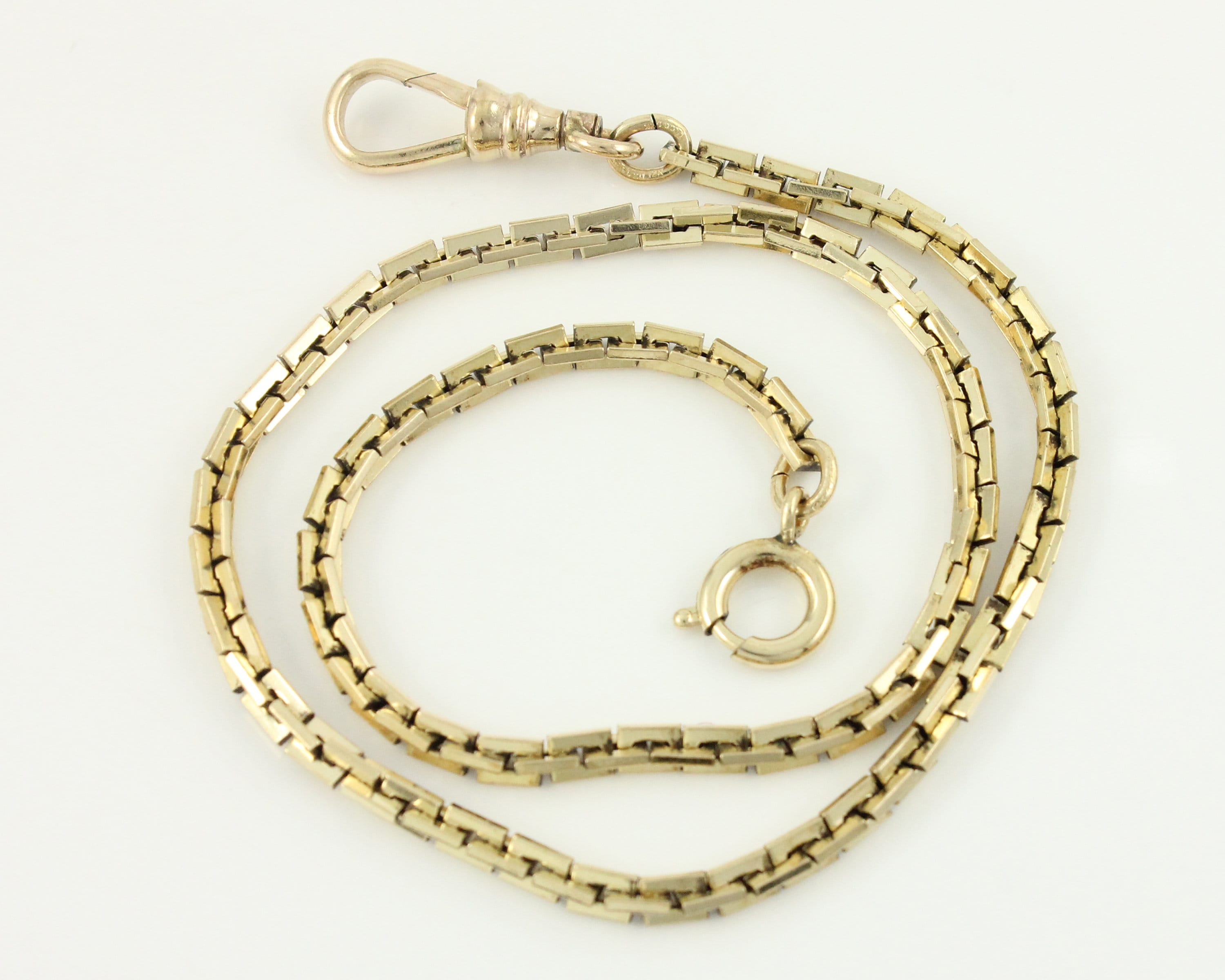 Art Deco 12K Gold Filled Waldemar Watch Chain, 12K Gold Filled Deco ...