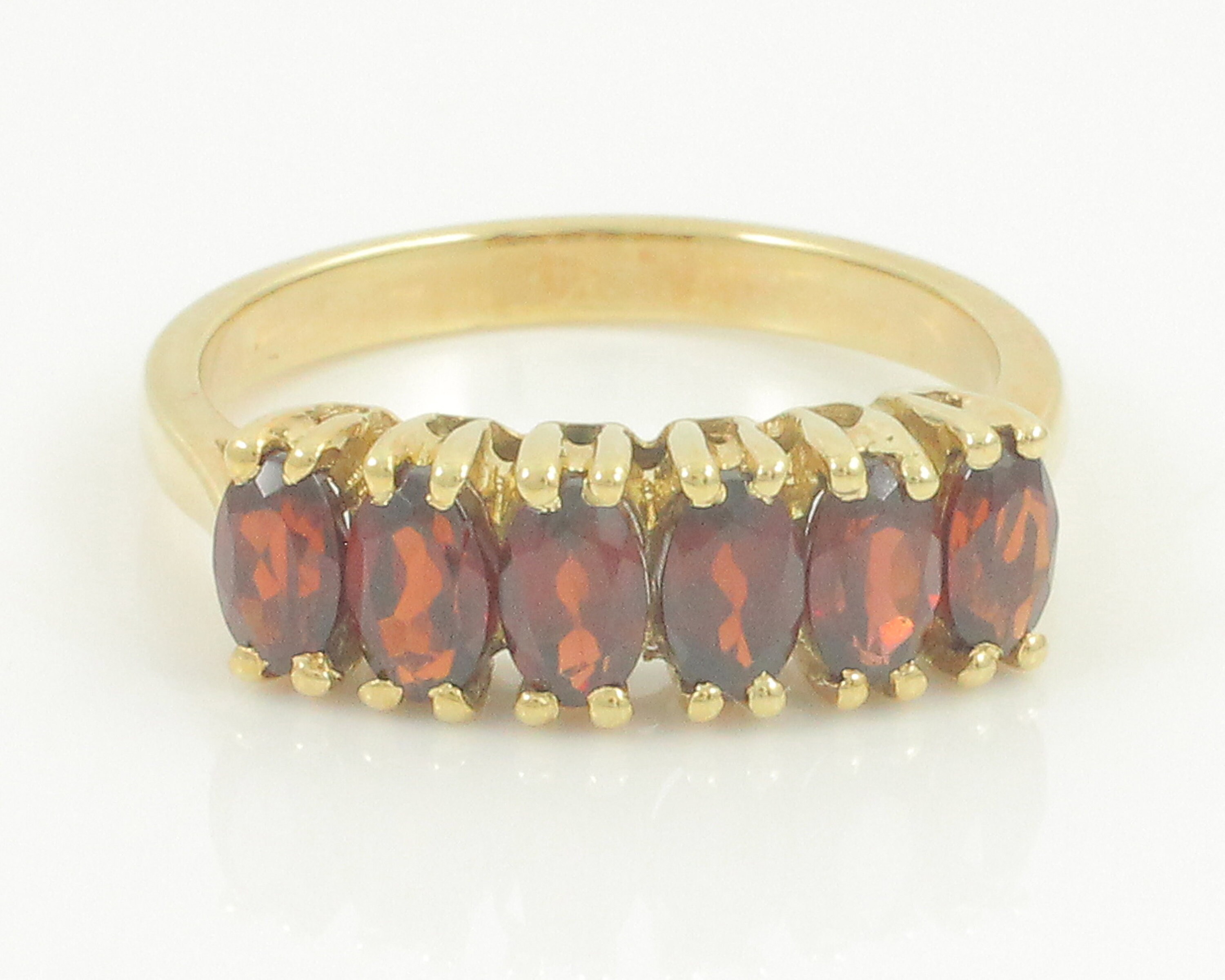 Vintage 14K Marquise Garnet Band, 1980s 14K Garnet Wedding Ring ...