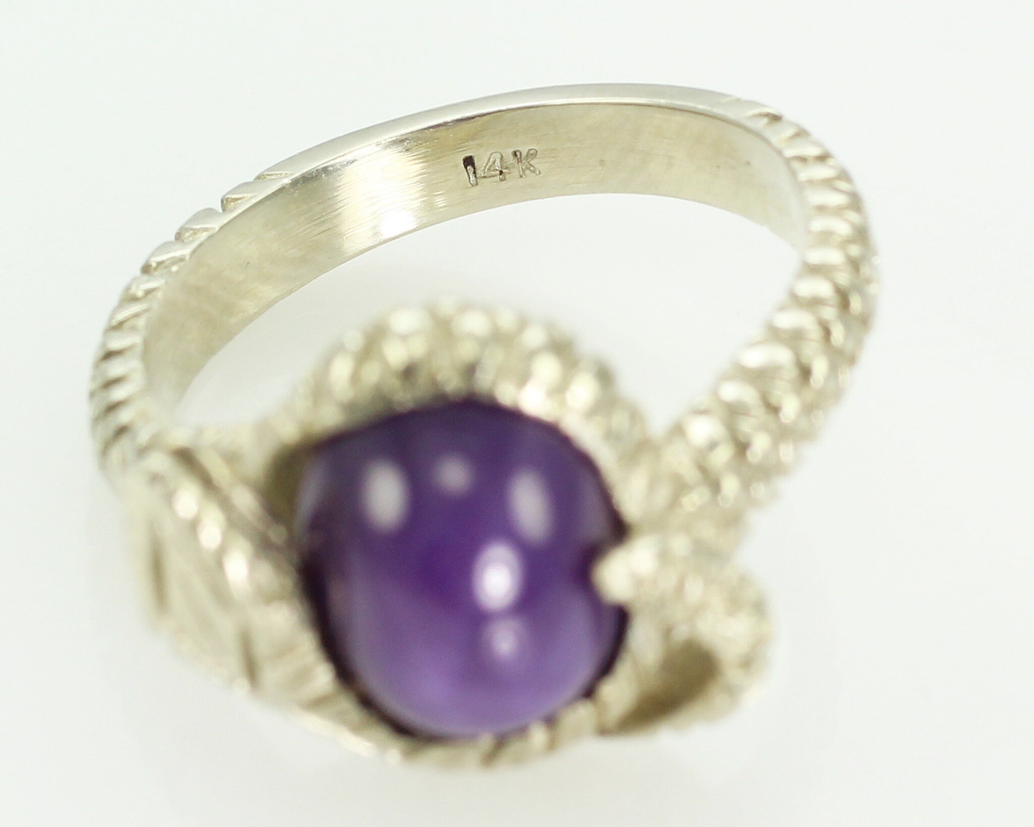 Vintage Snake Ring 14k White Gold Linde Star Ruby - Lab Created Star ...