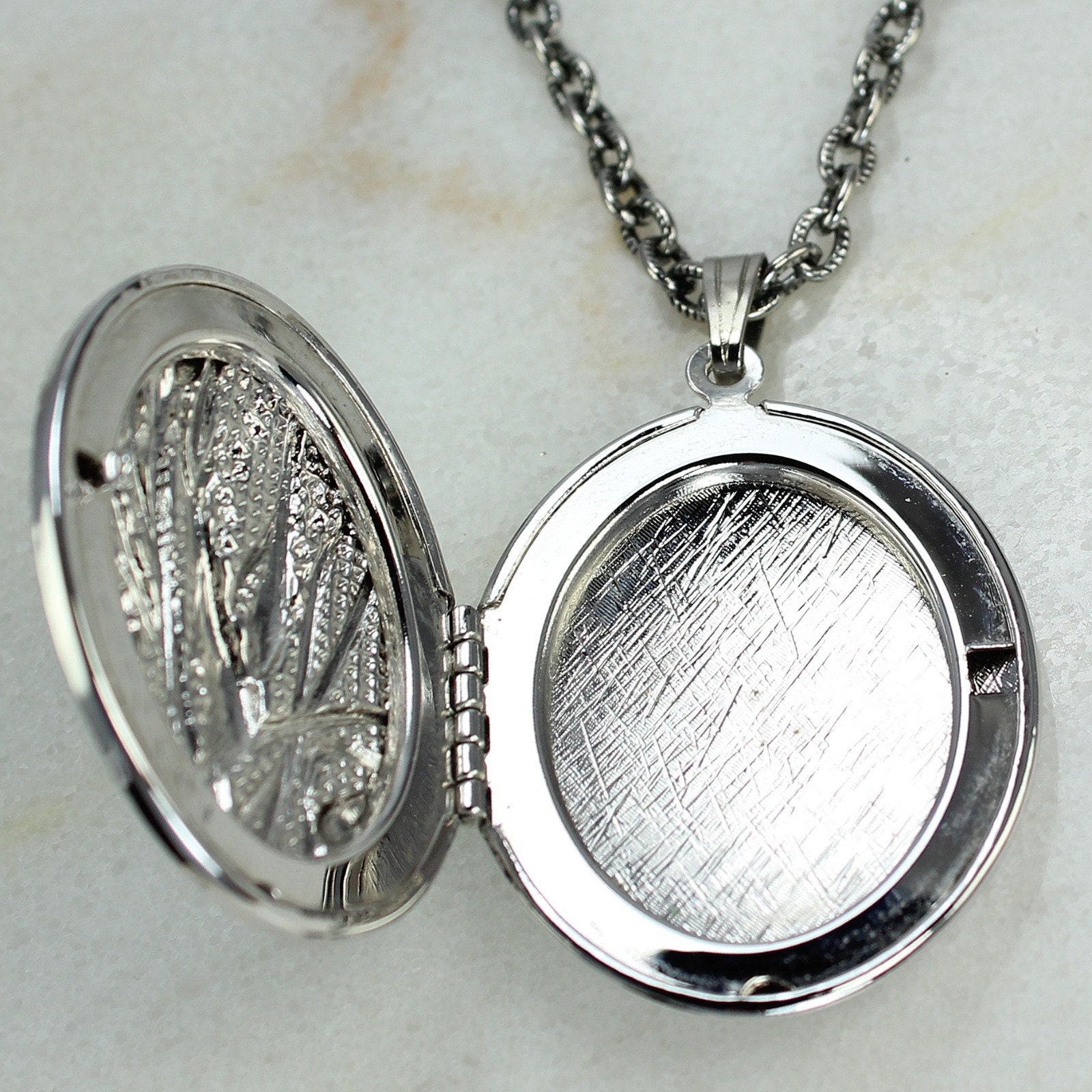 Silver Tone Oval Locket - 1970's Sarah Coventry Country Roads Pendant ...