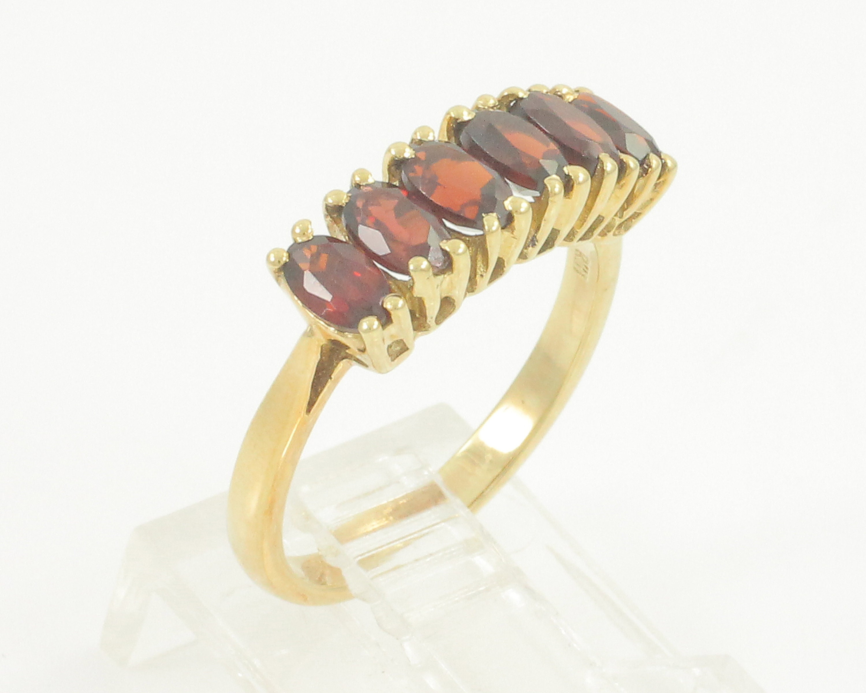 Vintage 14K Marquise Garnet Band, 1980s 14K Garnet Wedding Ring ...