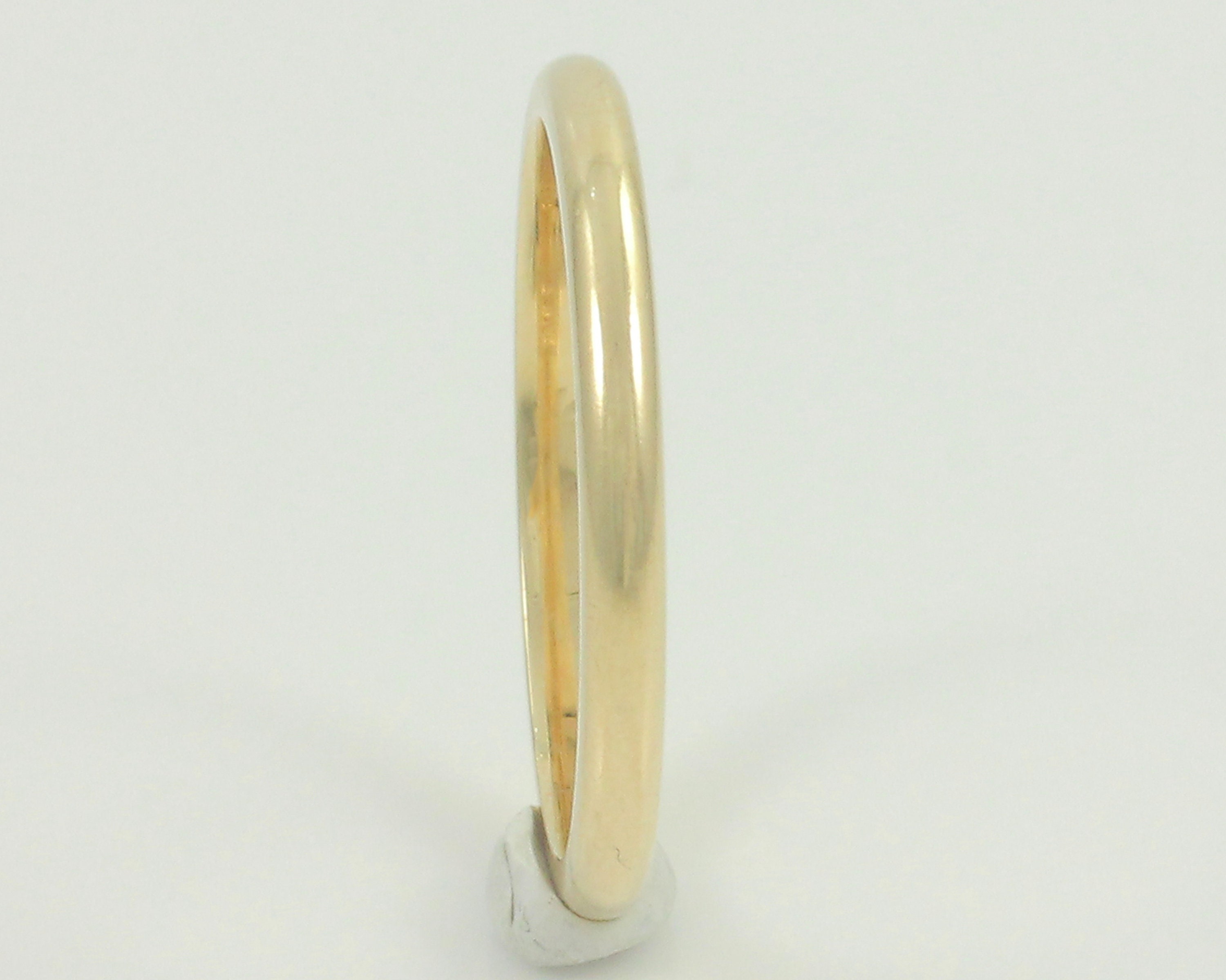 Vintage 14K Gold Wedding Ring, 14K 1.8 mm Wide Domed Band Flat Edge ...