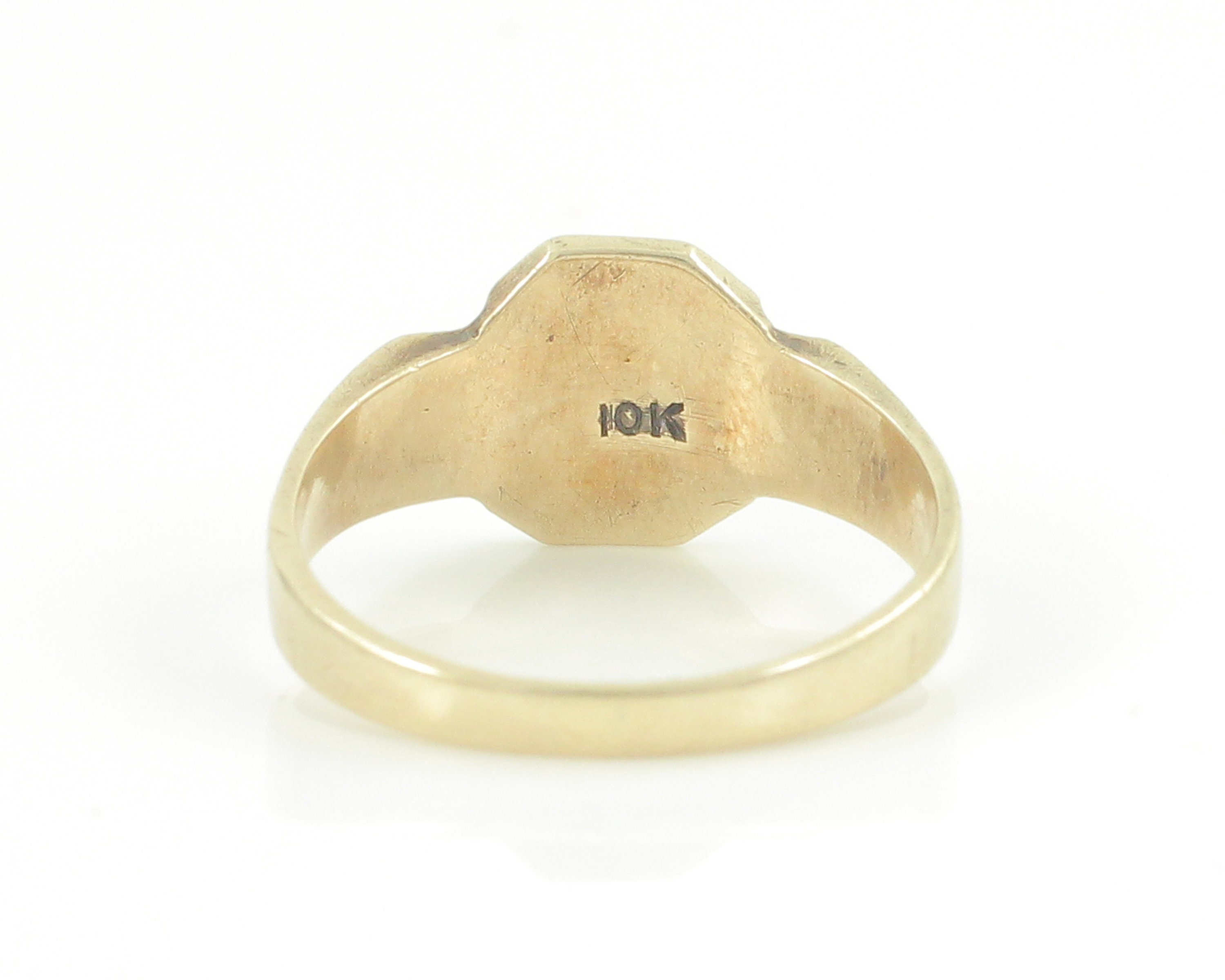 Vintage 10K Dainty Signet Ring, Antique 10k Yellow Gold Edwardian Small ...