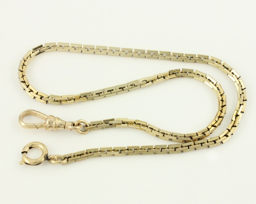 Art Deco 12K Gold Filled Waldemar Watch Chain, 12K Gold Filled Deco ...