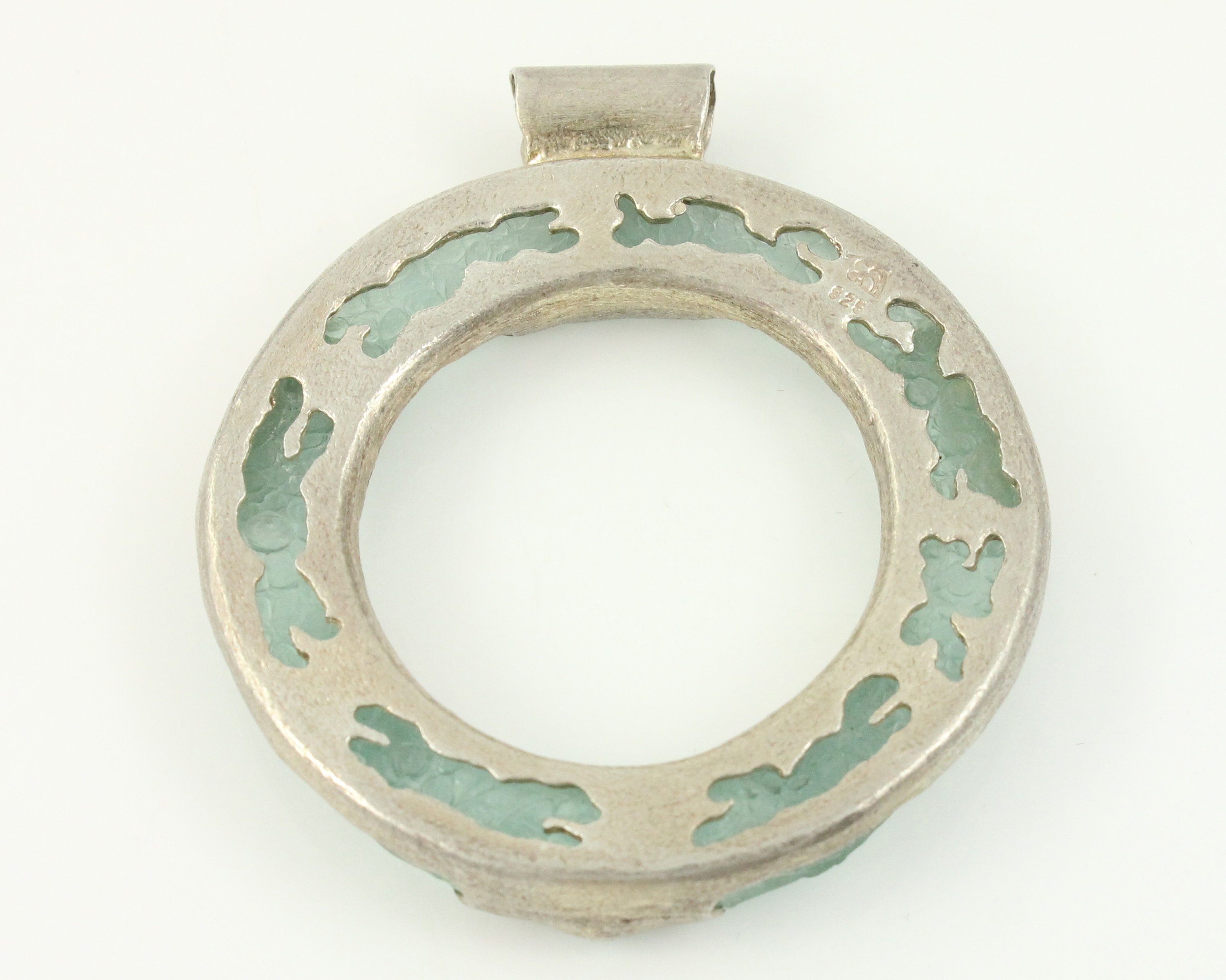 Vintage Roman Glass Sterling Silver Pendant Luli Hammerstein, Luli ...