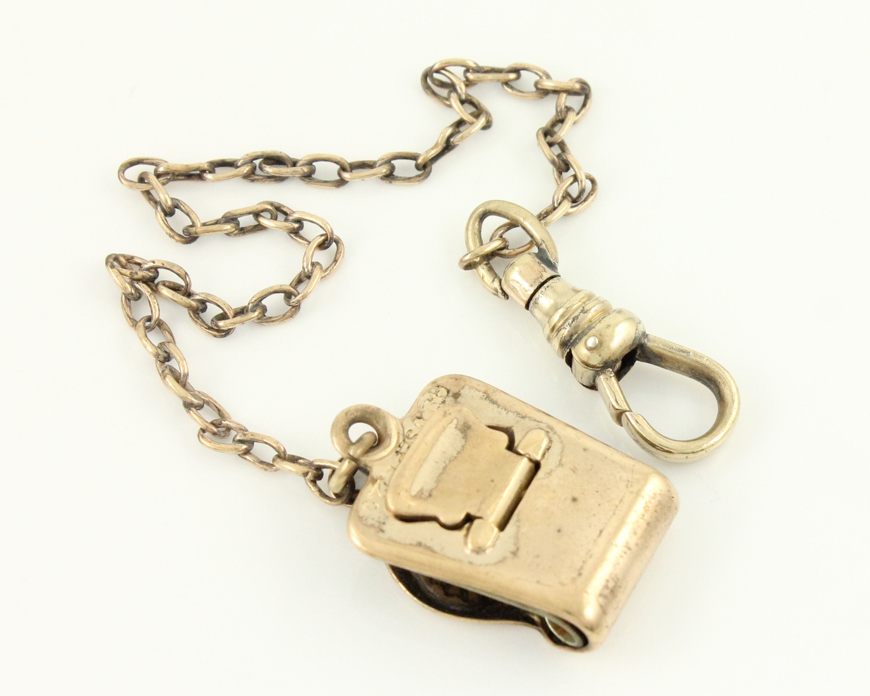 Antique Edwardian Watch Chain Vest Clip, Vintage Rolled Gold Filled ...