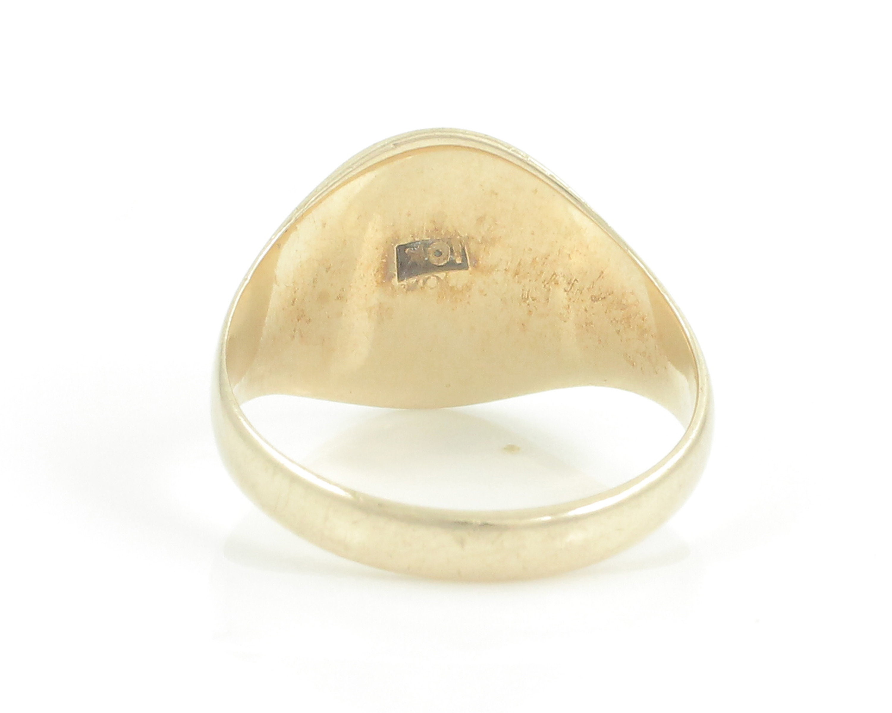 Vintage 10K Oval Signet Ring, Edwardian 10K Gold Youth Signet Ring, 10K ...