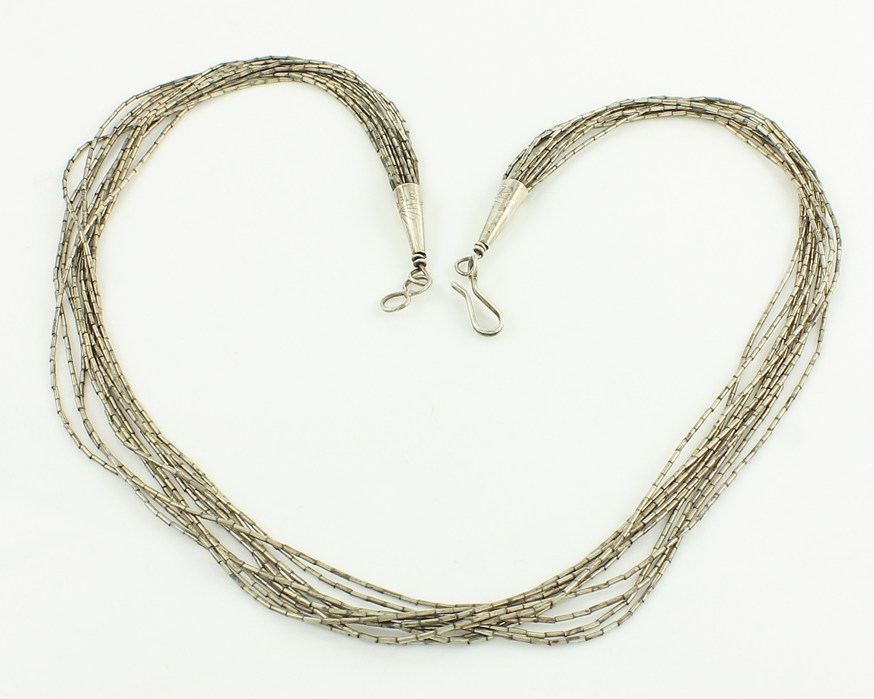 Vintage Sterling Liquid Silver Ten Strand Necklace - 16 Long 7.9 grams ... Vintage Sterling Liquid Silver Ten Strand Necklace - 16 Long 7.9 grams ...