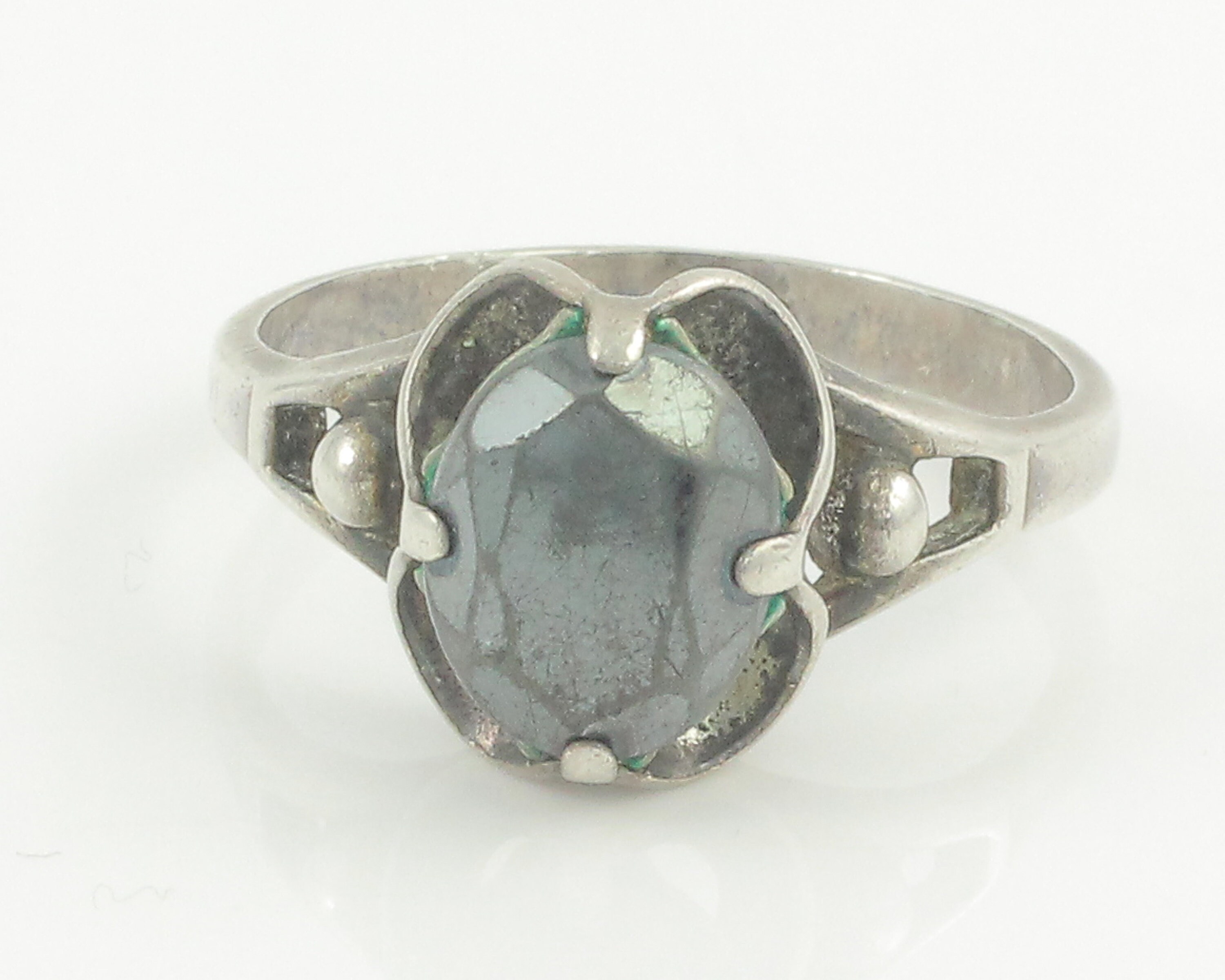 Sterling Silver Hematite Ring, Vargas Silver Hematite Ring, Vintage ...