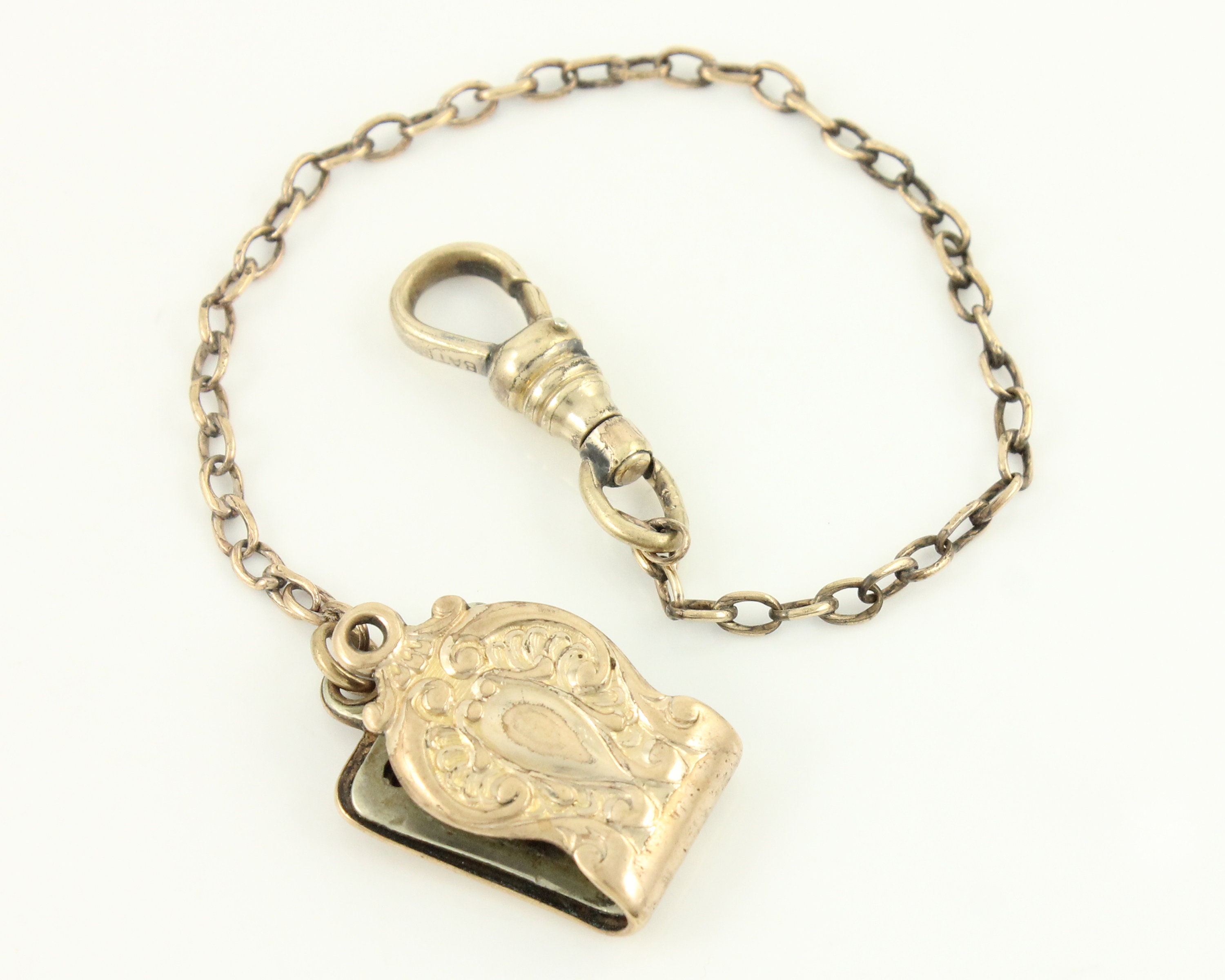 Antique Edwardian Watch Chain Vest Clip, Vintage Rolled Gold Filled ...