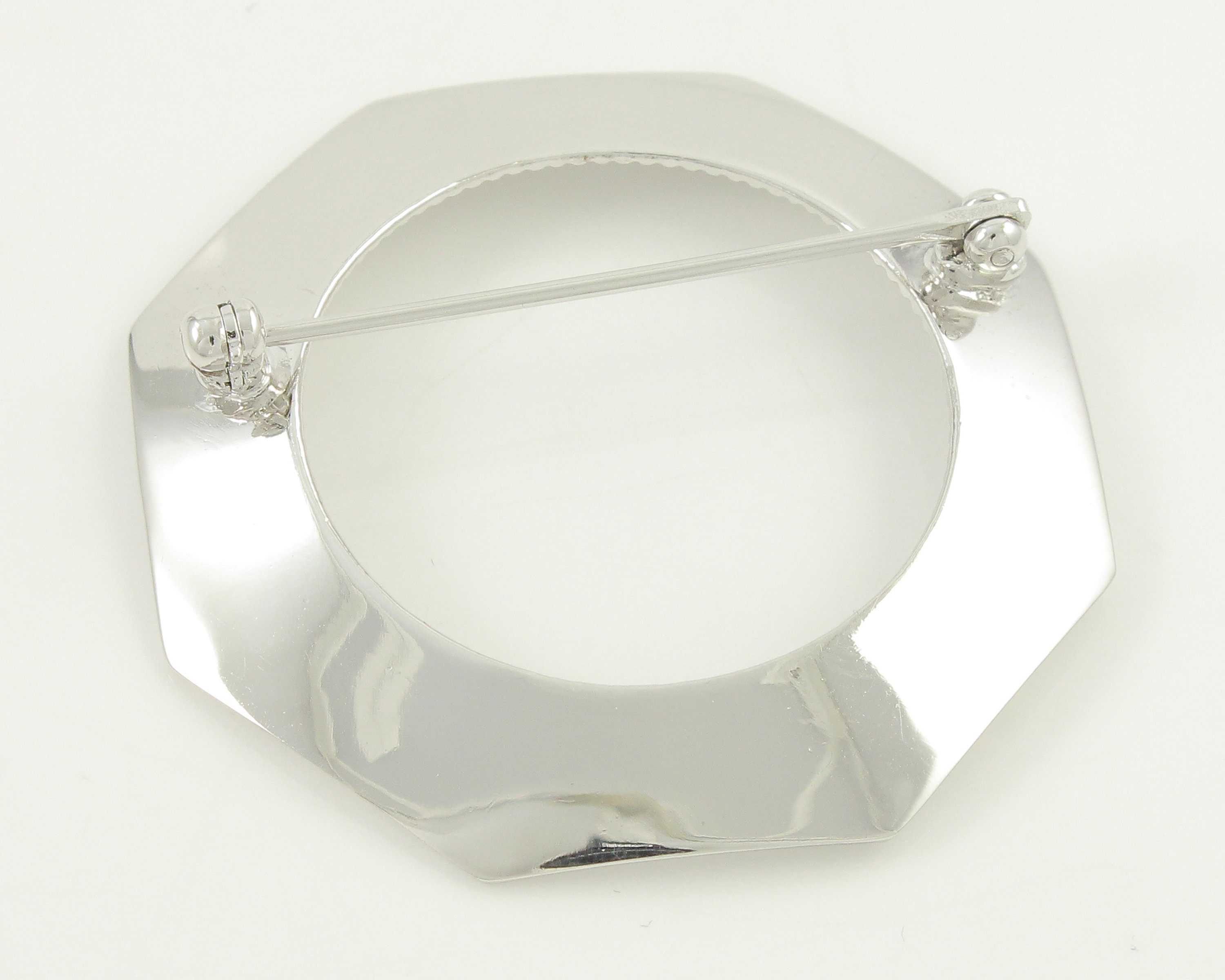 Vintage Napier Sterling Silver Circle Pin, Napier Sterling Ribbed ...