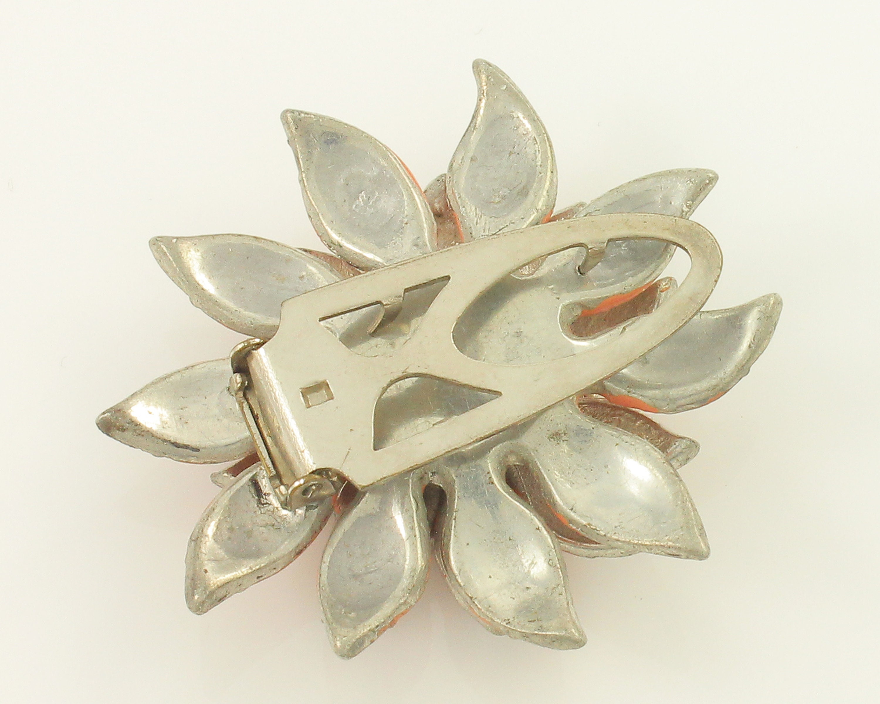 Vintage Pink Flower Dress Clip, Vintage Pink Enamel Floral Dress Clip ...