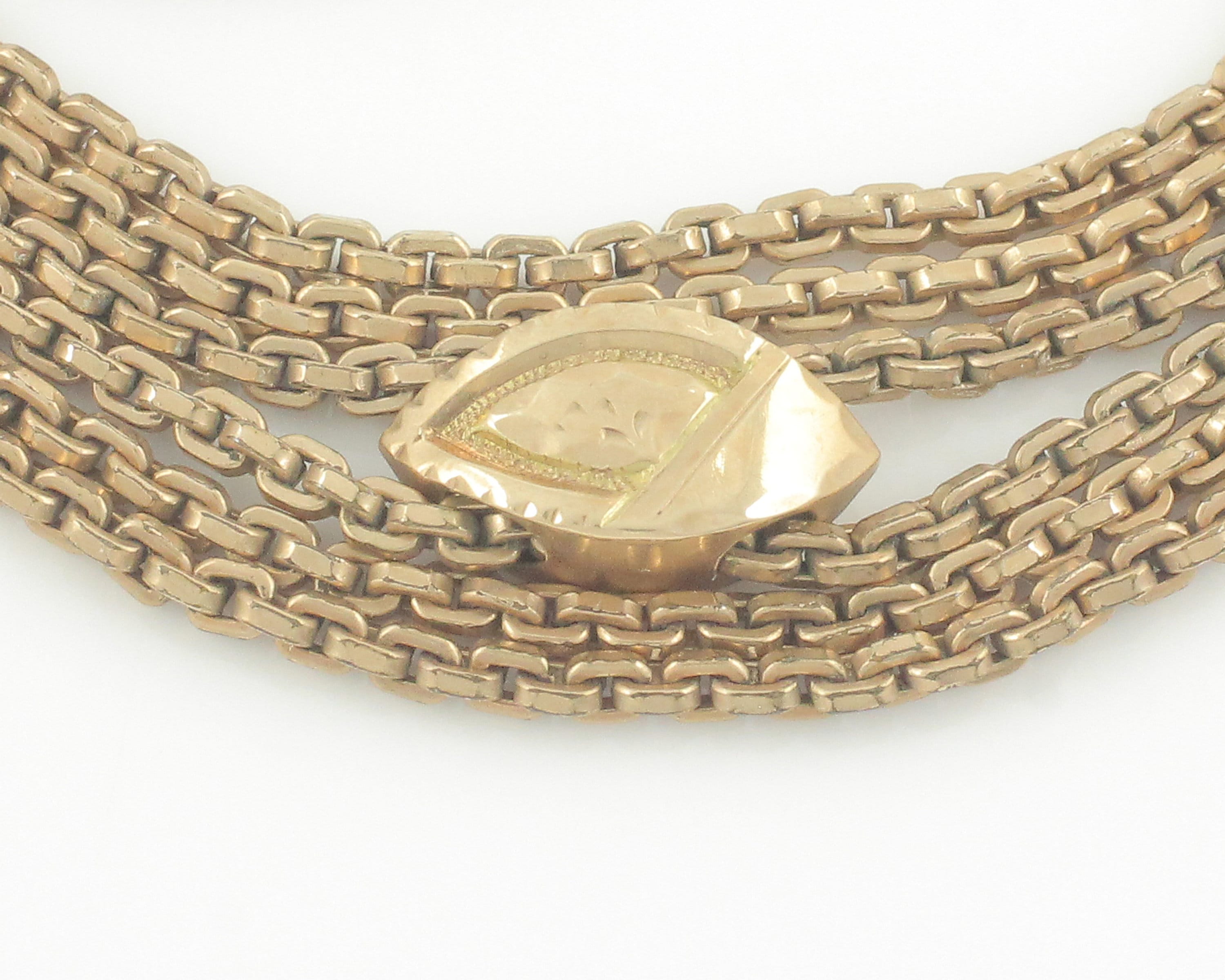 Antique Rolo Chain Victorian Slide Necklace, 44 Lady's Lorgnette Watch ...